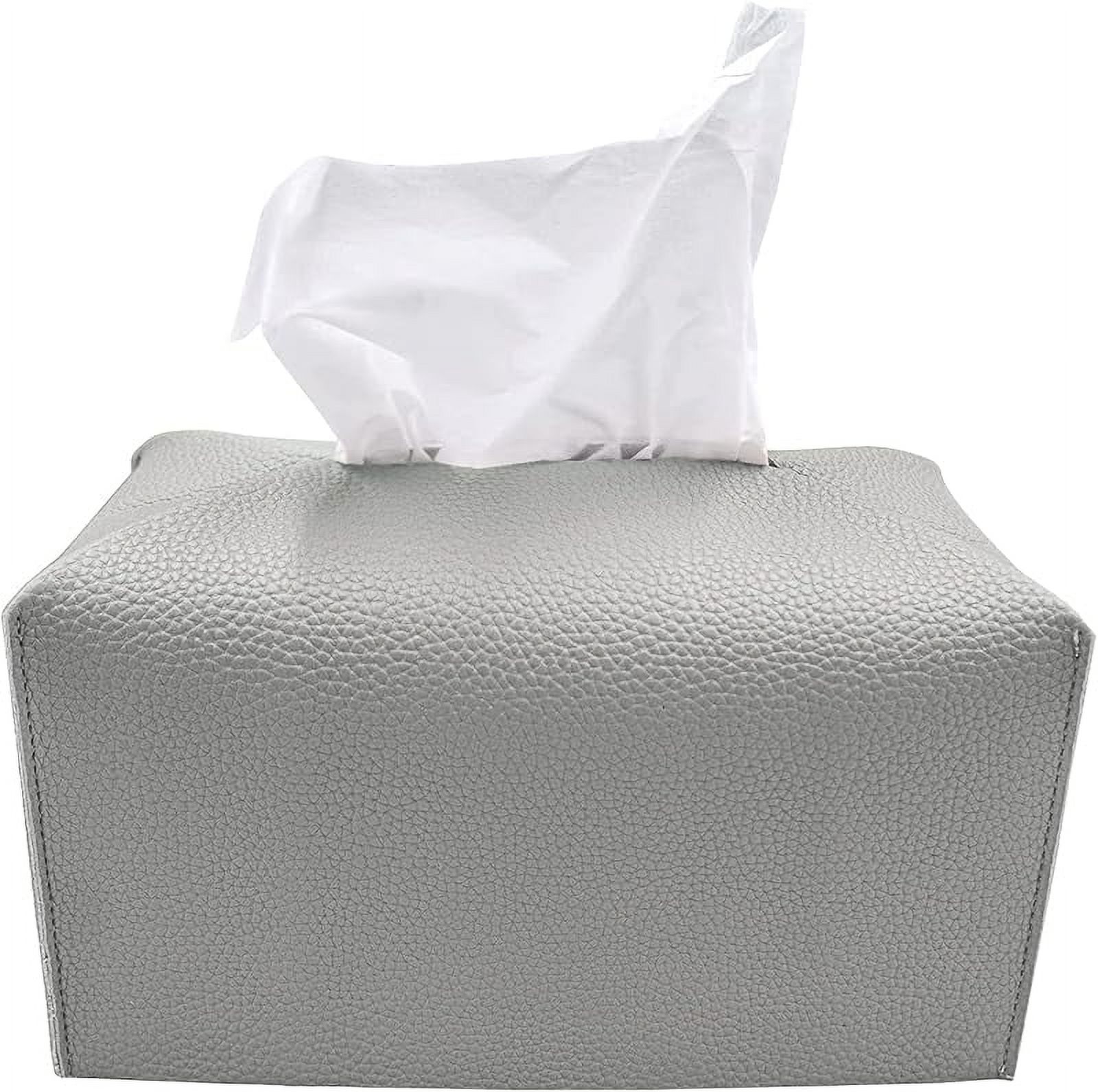 Tissue Box Cover, Refined Modern PU Leather Square Holder - Decorative ...