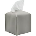 Tissue Box Cover, Refined Modern PU Leather Square Tissue Box Holder ...