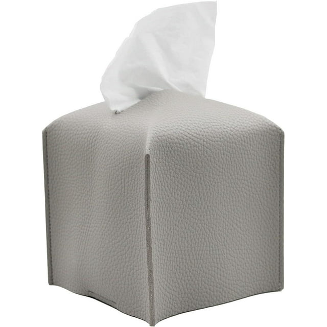 Tissue Box Cover, Refined Modern PU Leather Square Tissue Box Holder ...