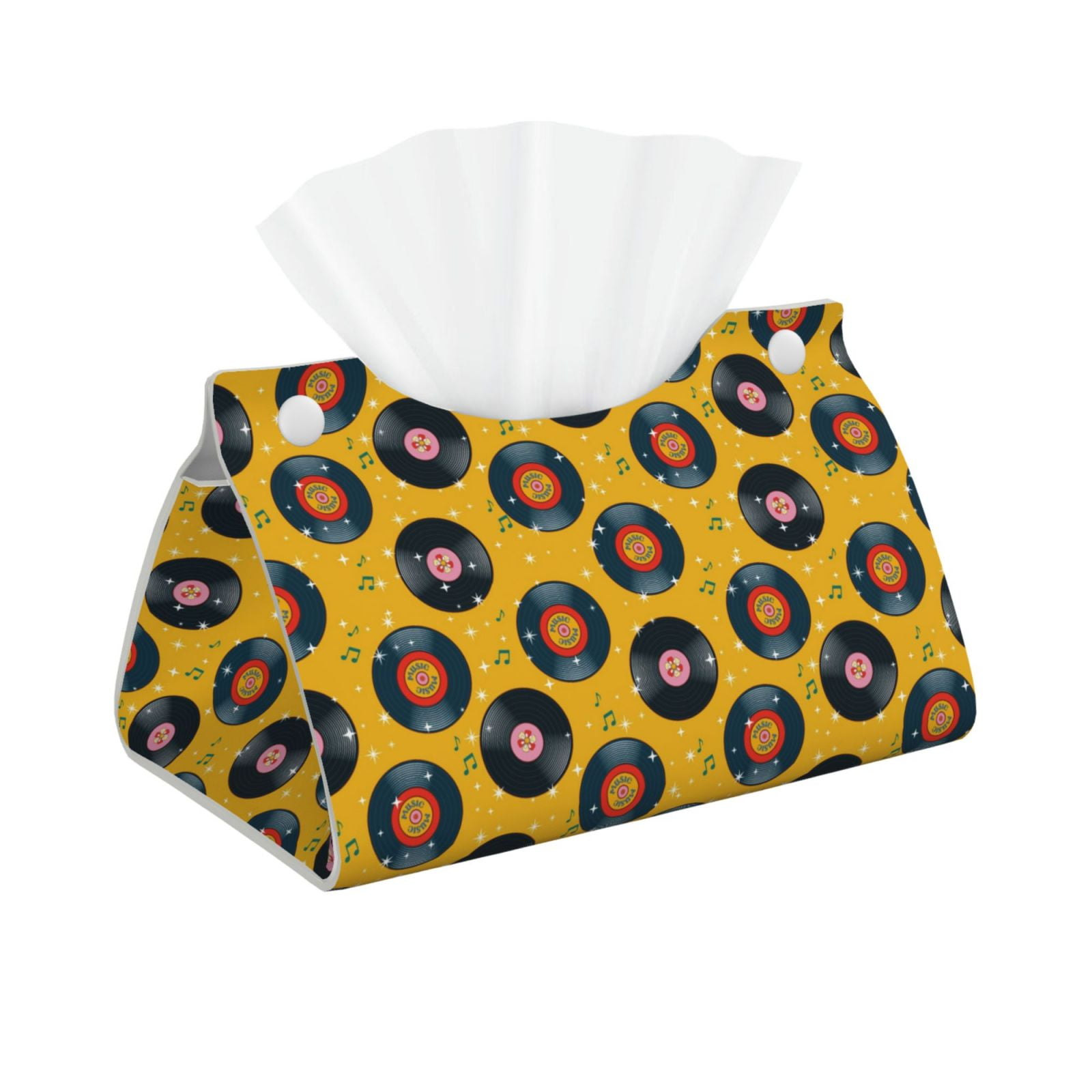 Tissue Box Cover, Retro Vinyl Records Rectangular Leather Tissue Holder ...