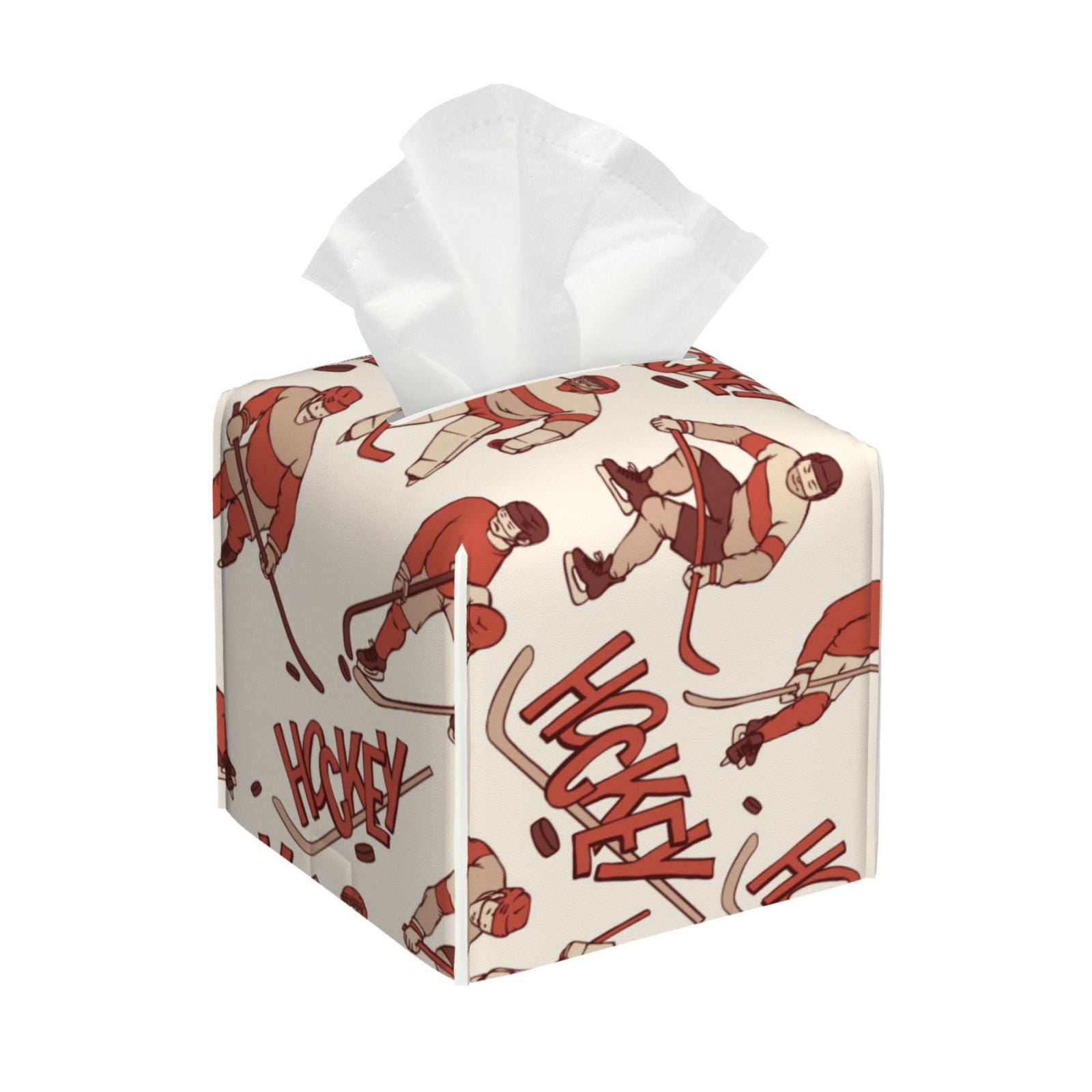 Tissue Box Cover Retro hockey player stick cool Tissues Boxes Holder ...