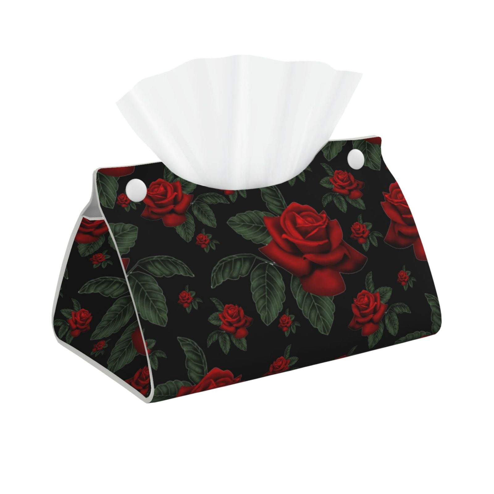 Tissue Box Cover, Roses Leather Rectangular Tissue Holder, Waterproof ...