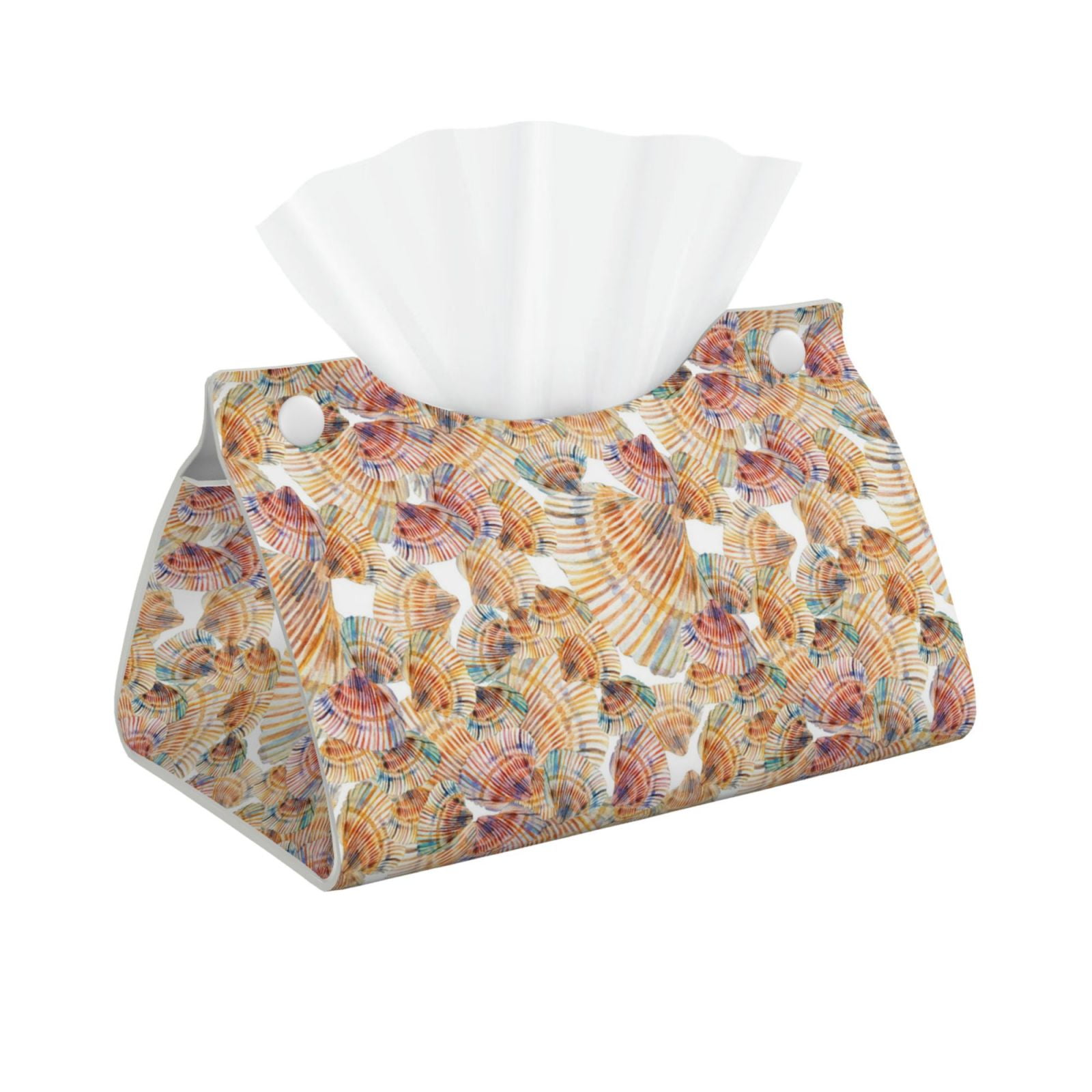 Tissue Box Cover Seashells Tissues Boxes Holder Organizer for Bathroom ...