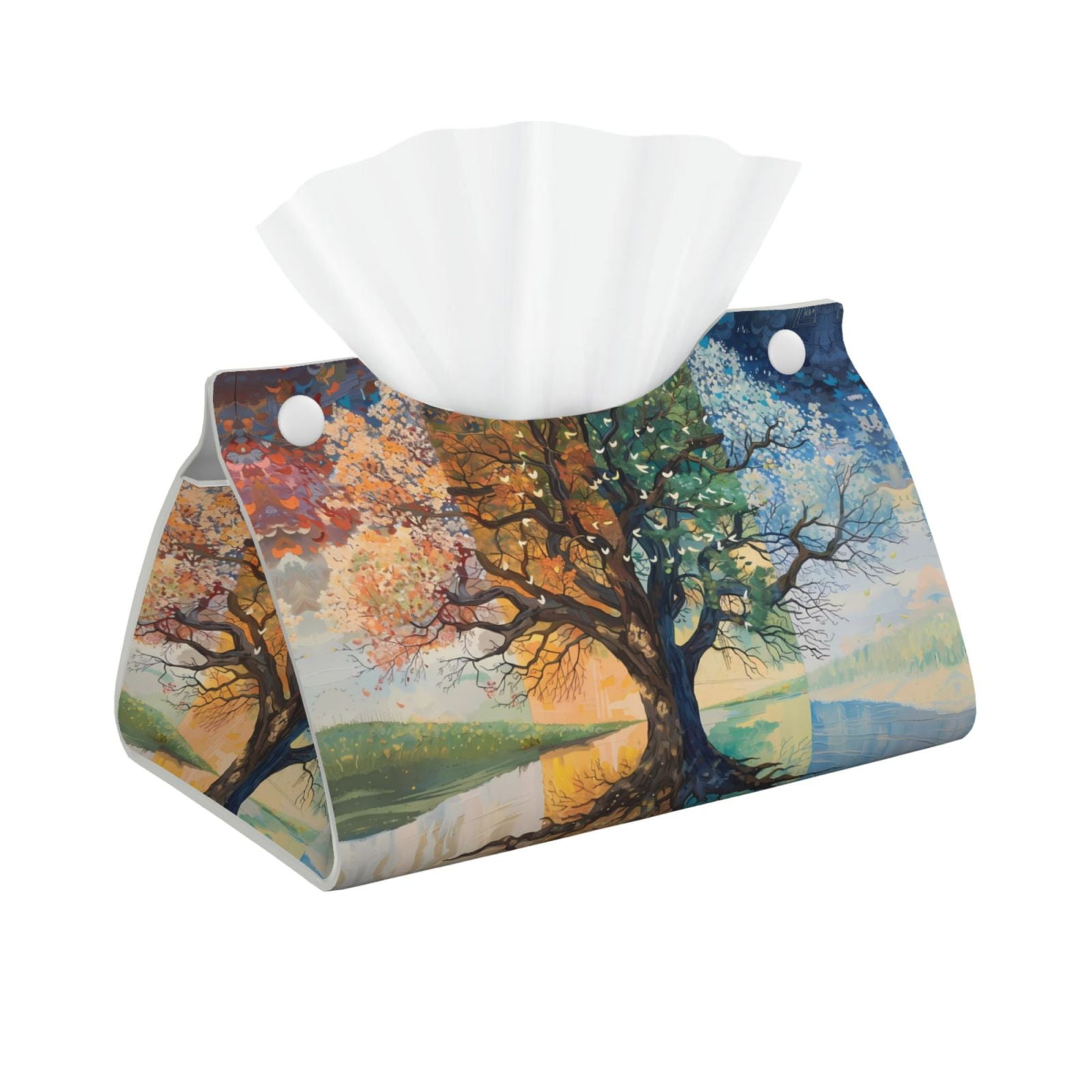 Tissue Box Cover Seasonal Tree Reflection Tissues Boxes Holder ...