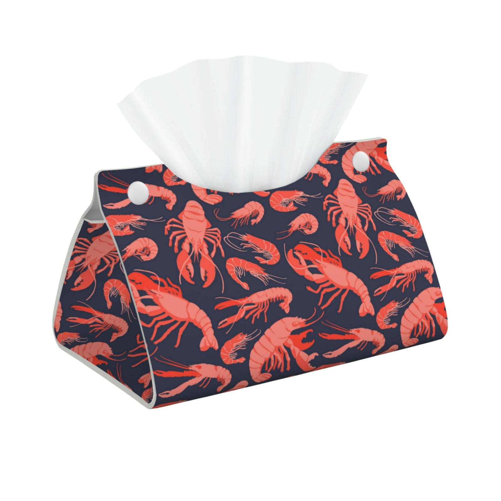Tissue Box Cover, Shrimp No.9043 Leather Rectangular Tissue Holder ...