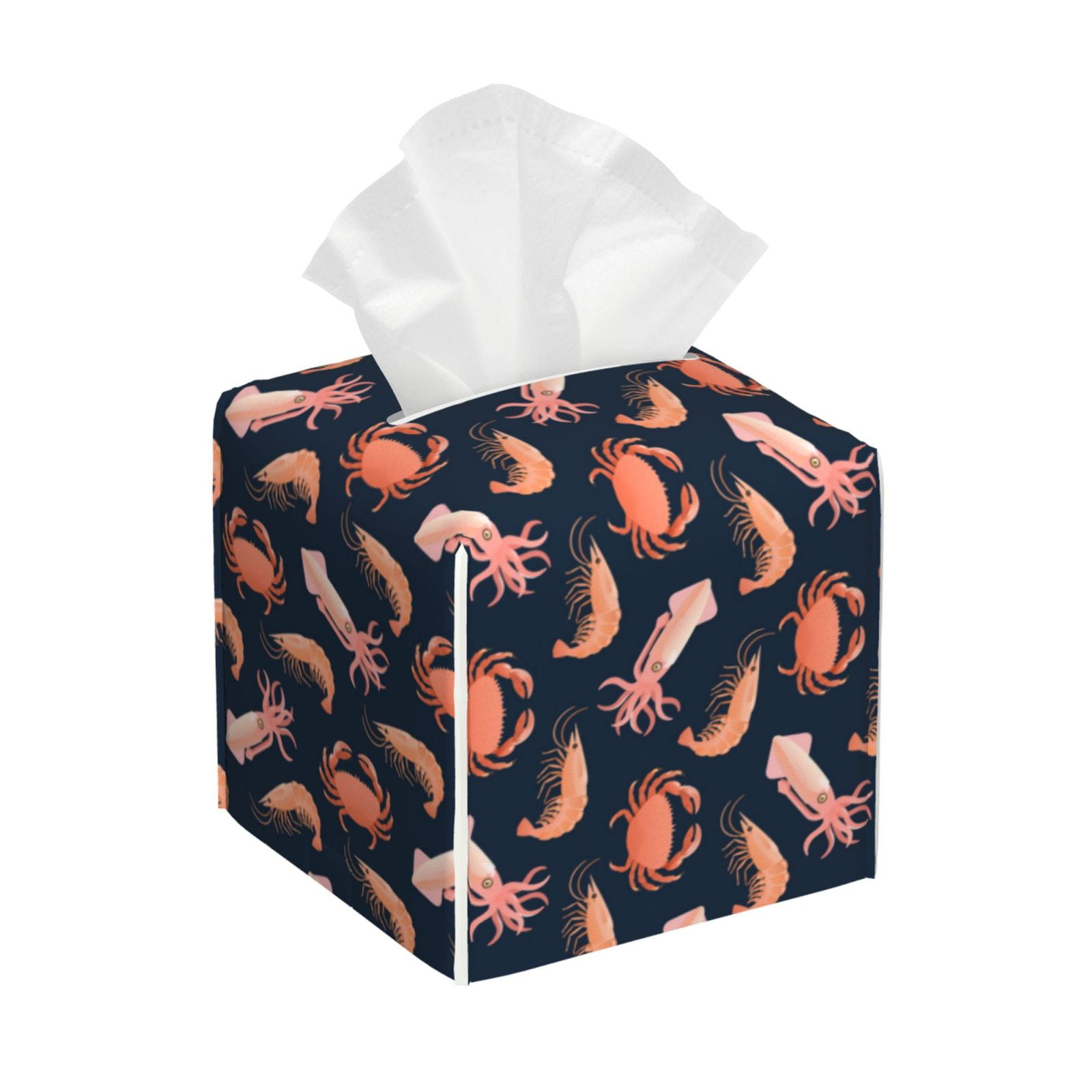 Tissue Box Cover Shrimp No.9071 Tissues Boxes Holder Organizer, Leather ...