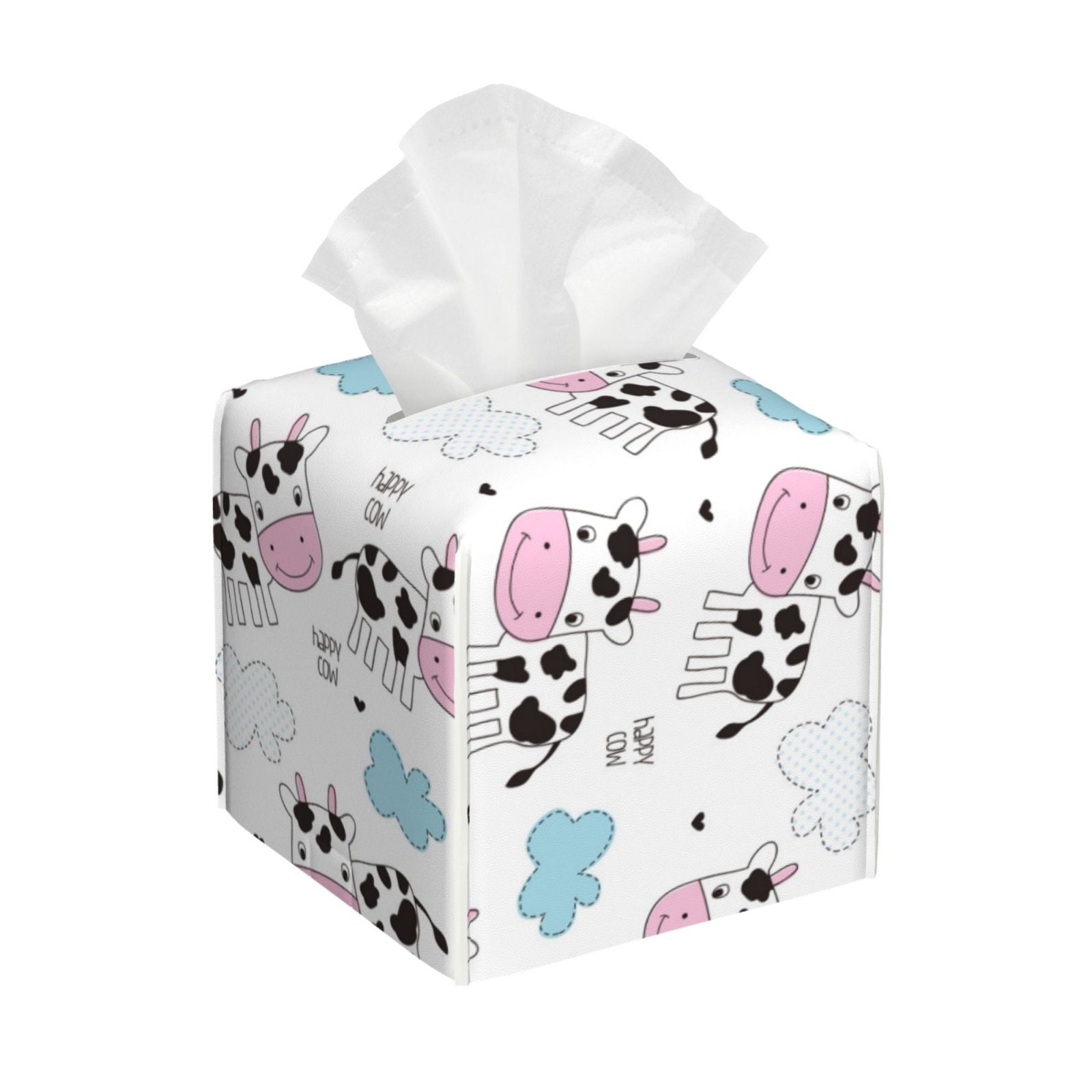 Tissue Box Cover Simple Funny Cute Cow Tissues Boxes Holder Organizer ...