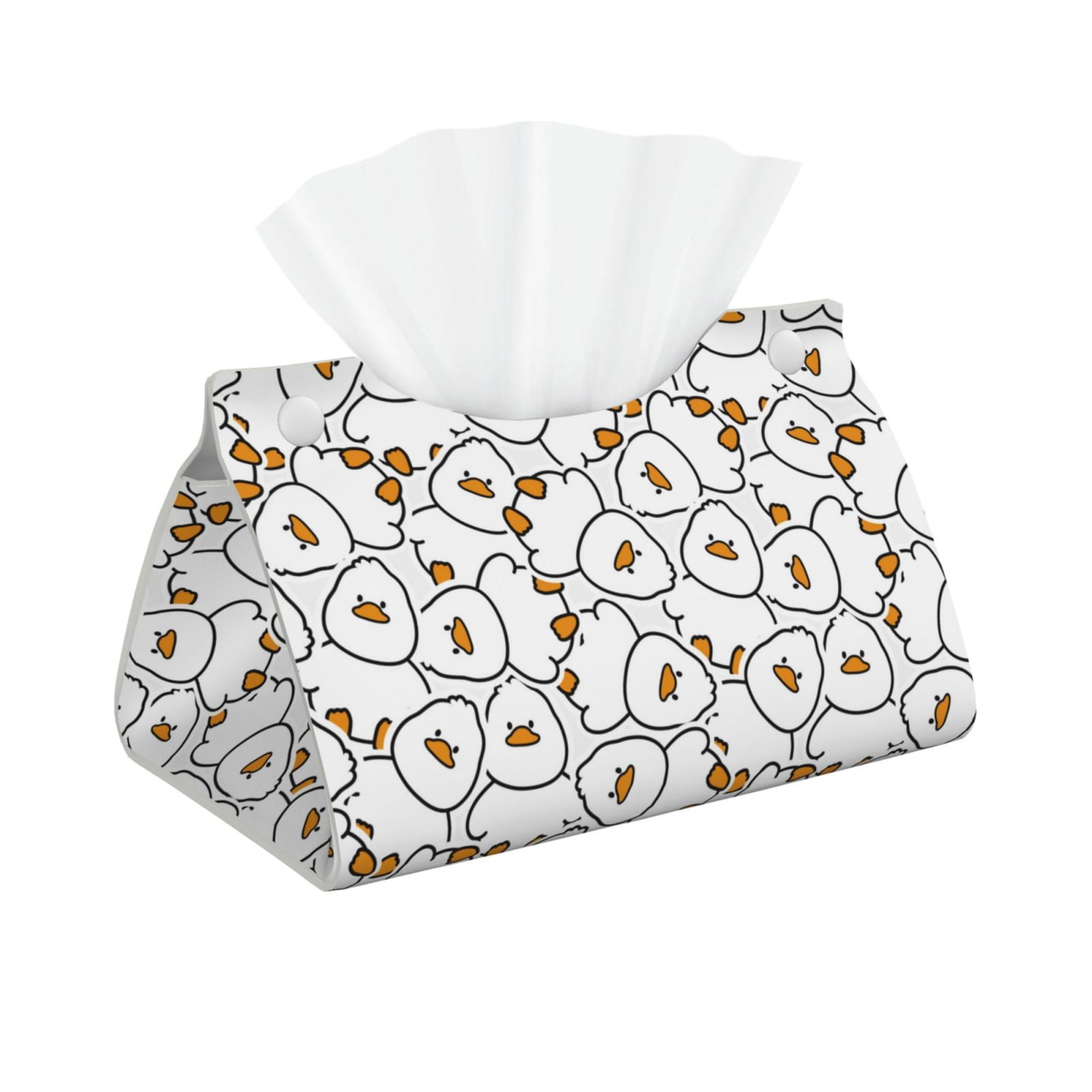 Tissue Box Cover, Simple Lines Cute Duck Leather Rectangular Tissue ...