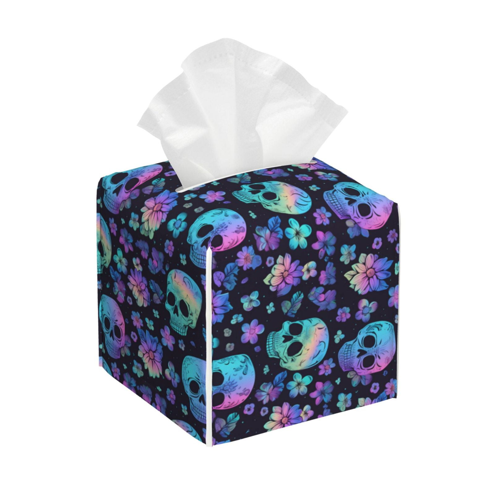 Tissue Box Cover Skull flower cute Tissues Boxes Holder Organizer ...