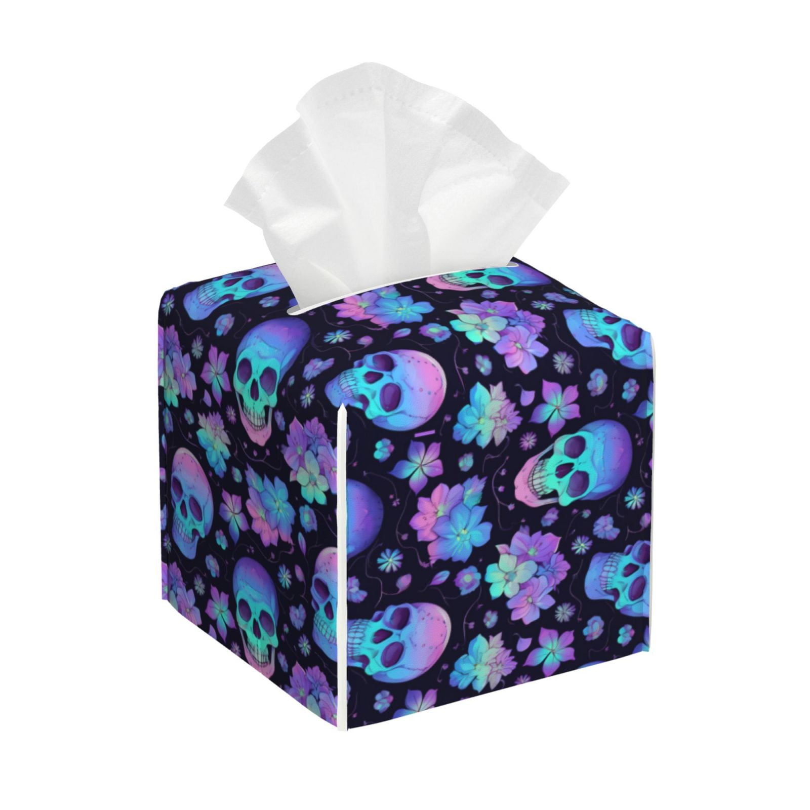 Tissue Box Cover Skull flower funny Tissues Boxes Holder Organizer ...