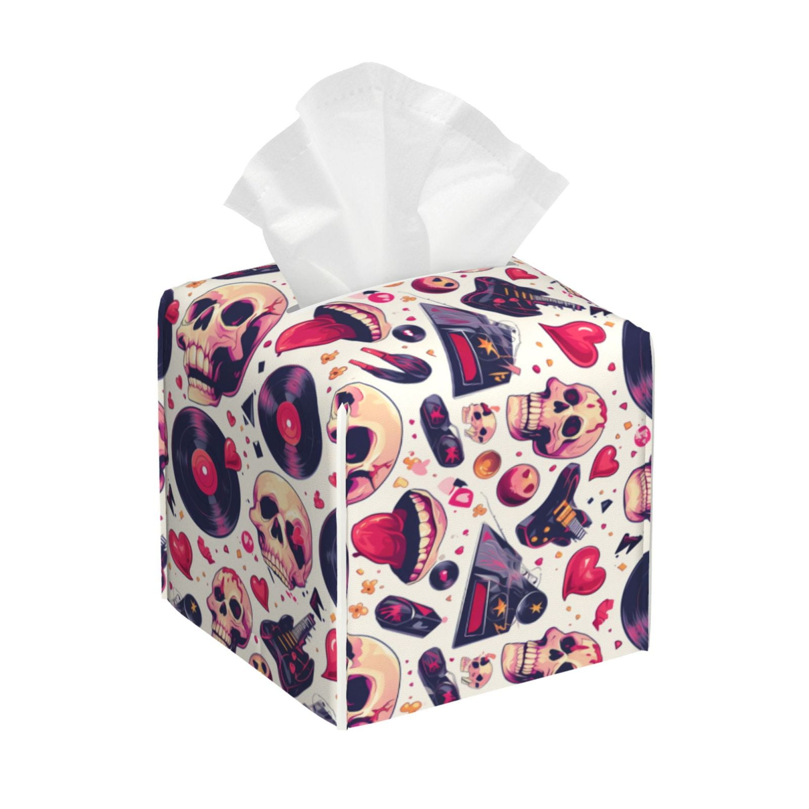 Tissue Box Cover Skull lips record Guitar Tissues Boxes Holder ...