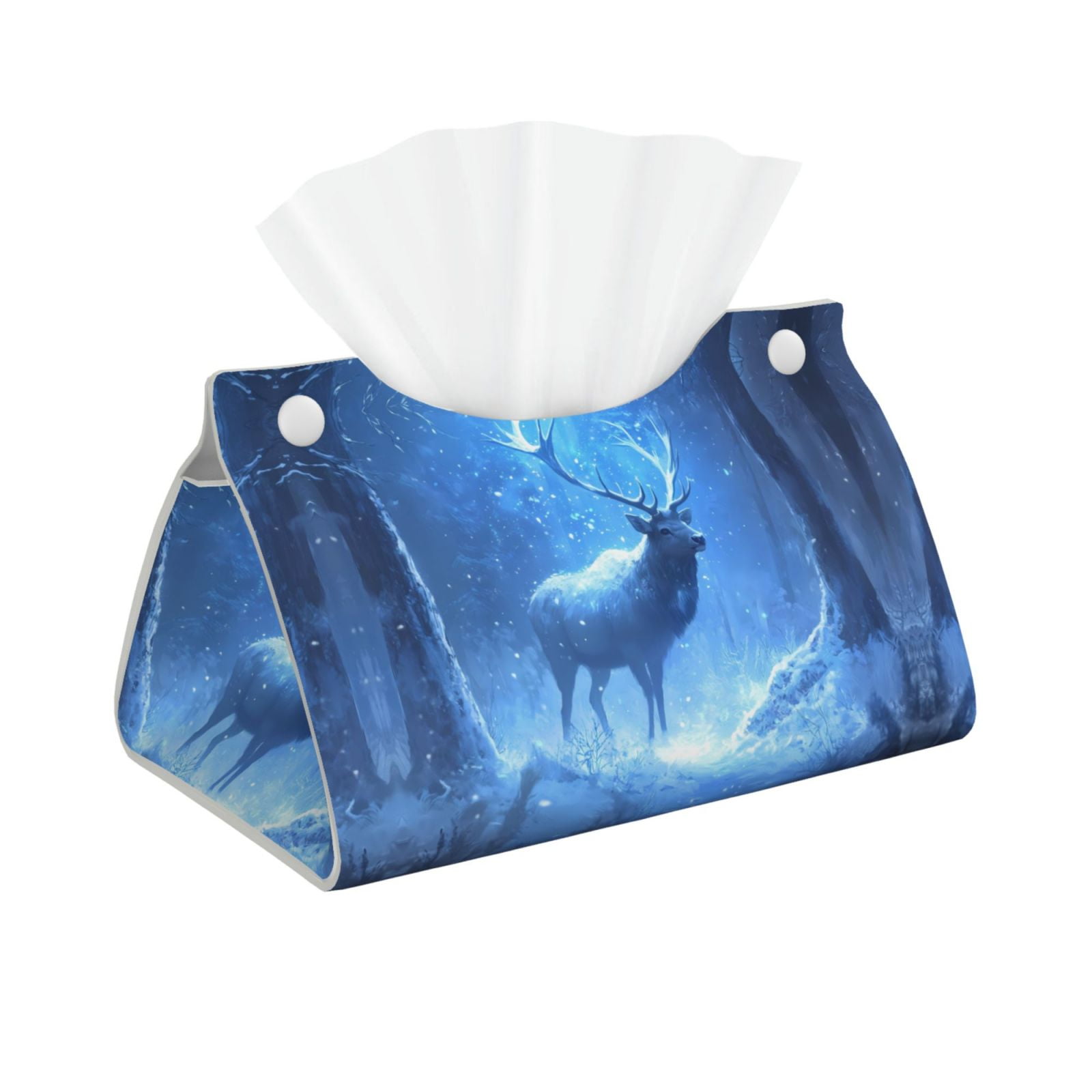 Tissue Box Cover Snowy Elk Sparkling Forest Tissues Boxes Holder ...