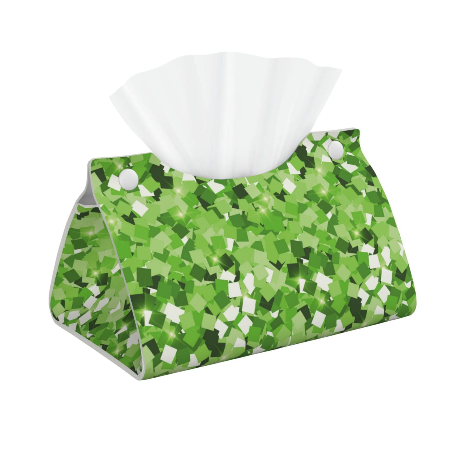 Tissue Box Cover, Sparkling Green Leather Rectangular Tissue Holder ...