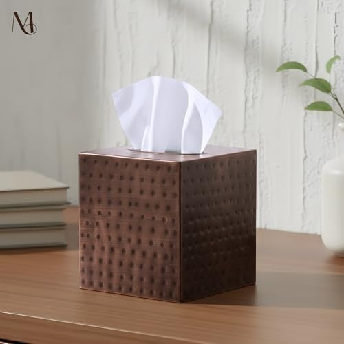 Tissue Box Cover Square – Hand Hammered Antique Copper Metal Tissue ...