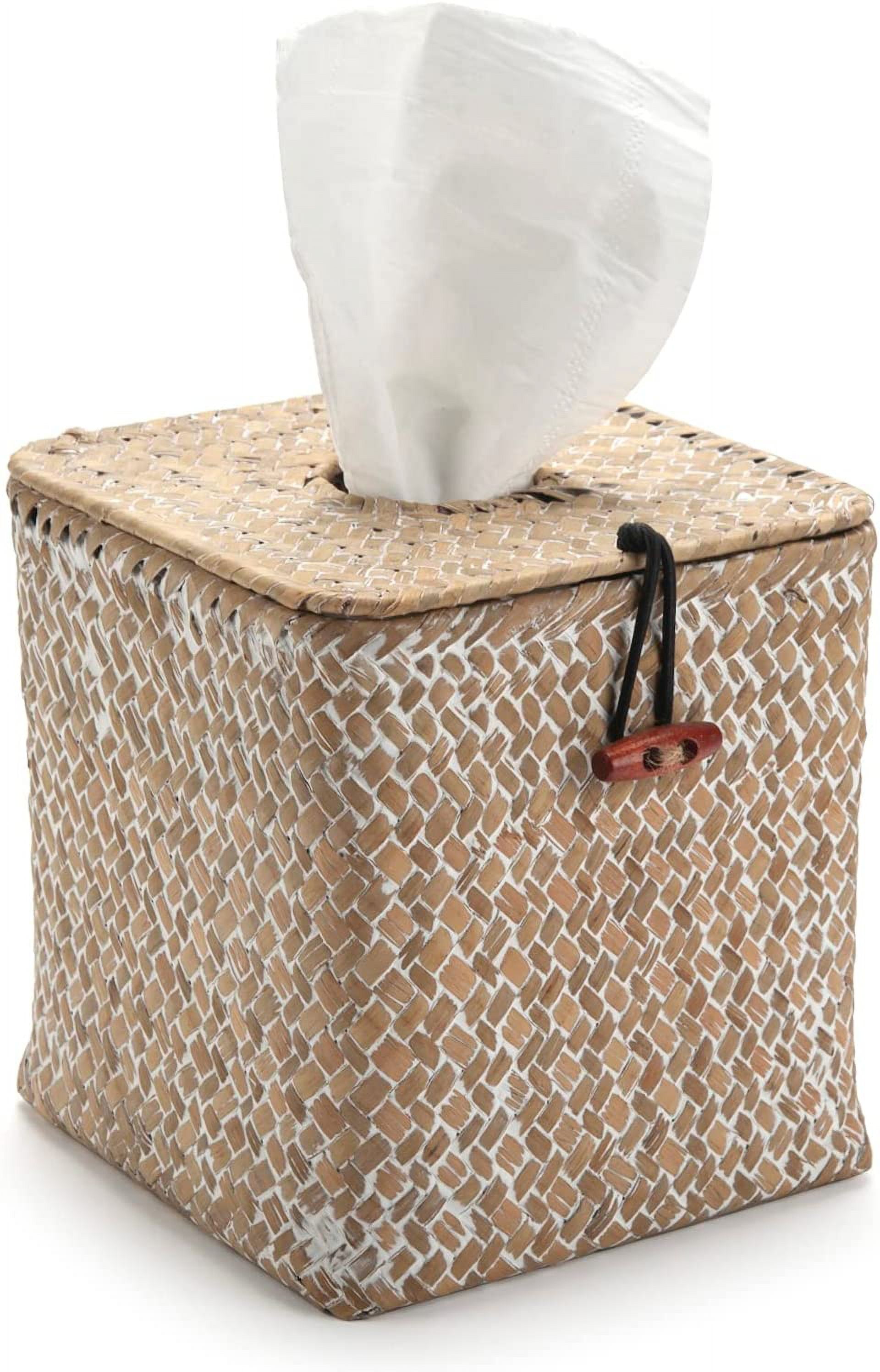 Tissue Box Cover Square, Seagrass Tissue Box Holder, Woven Facial ...