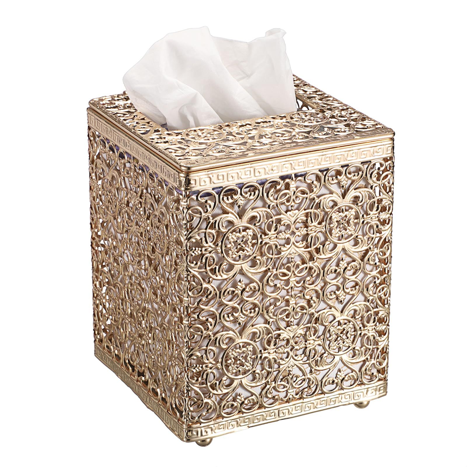 Tissue Box Cover Square Tissue Box with Lid, Metal Tissue Box Holder ...