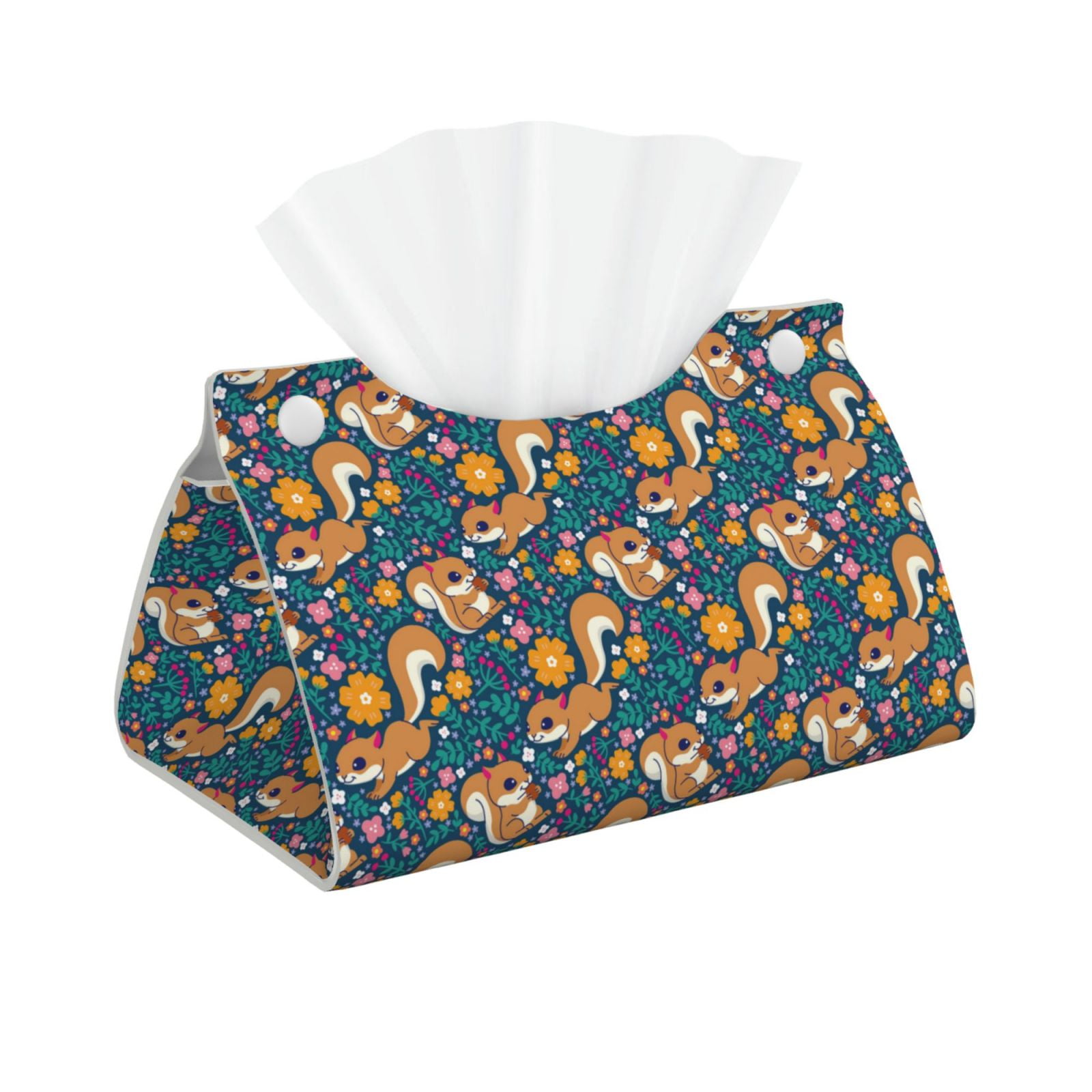Tissue Box Cover, Squirrel Garden Delight Rectangular Leather Tissue ...