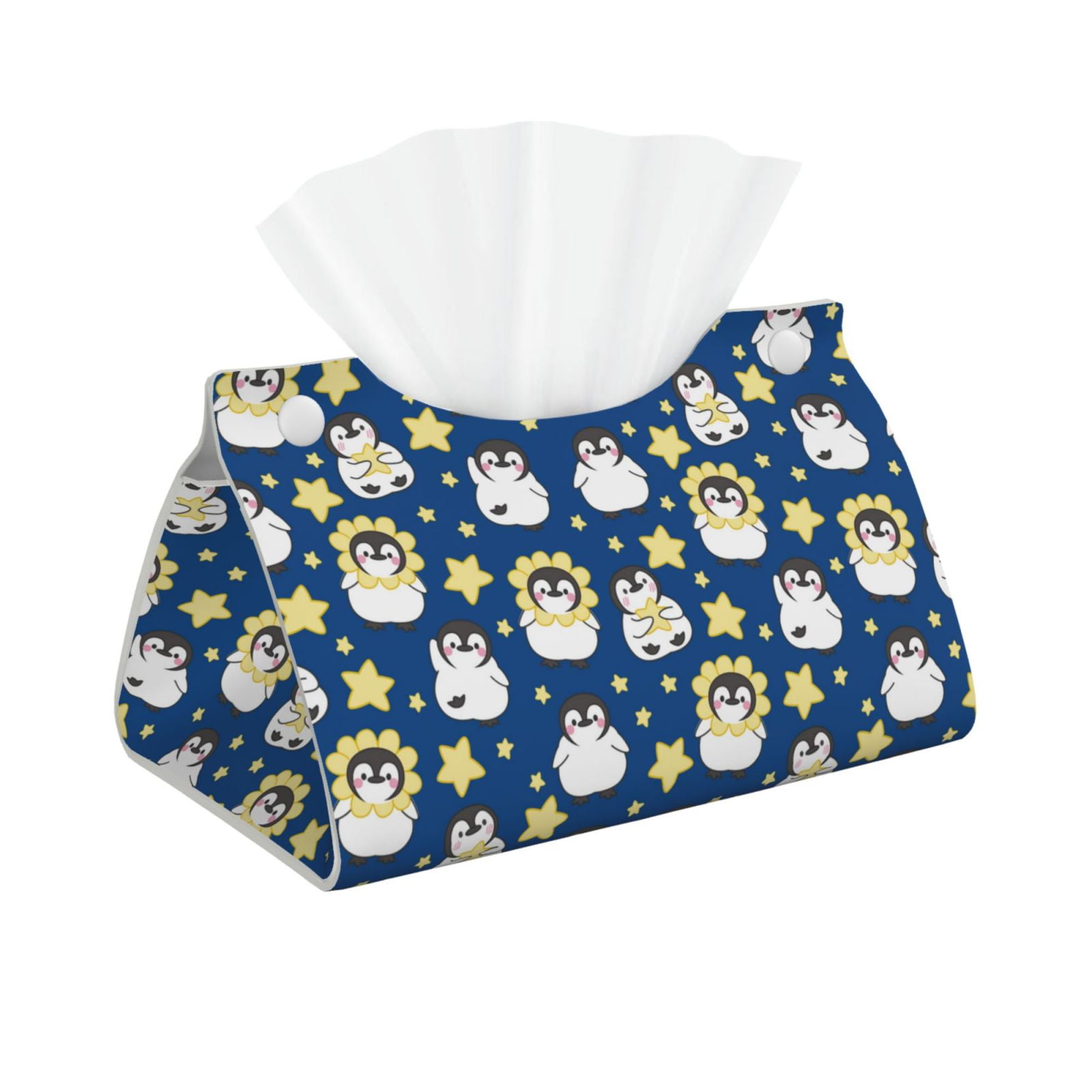 Tissue Box Cover, Star Penguin Leather Rectangular Tissue Holder ...