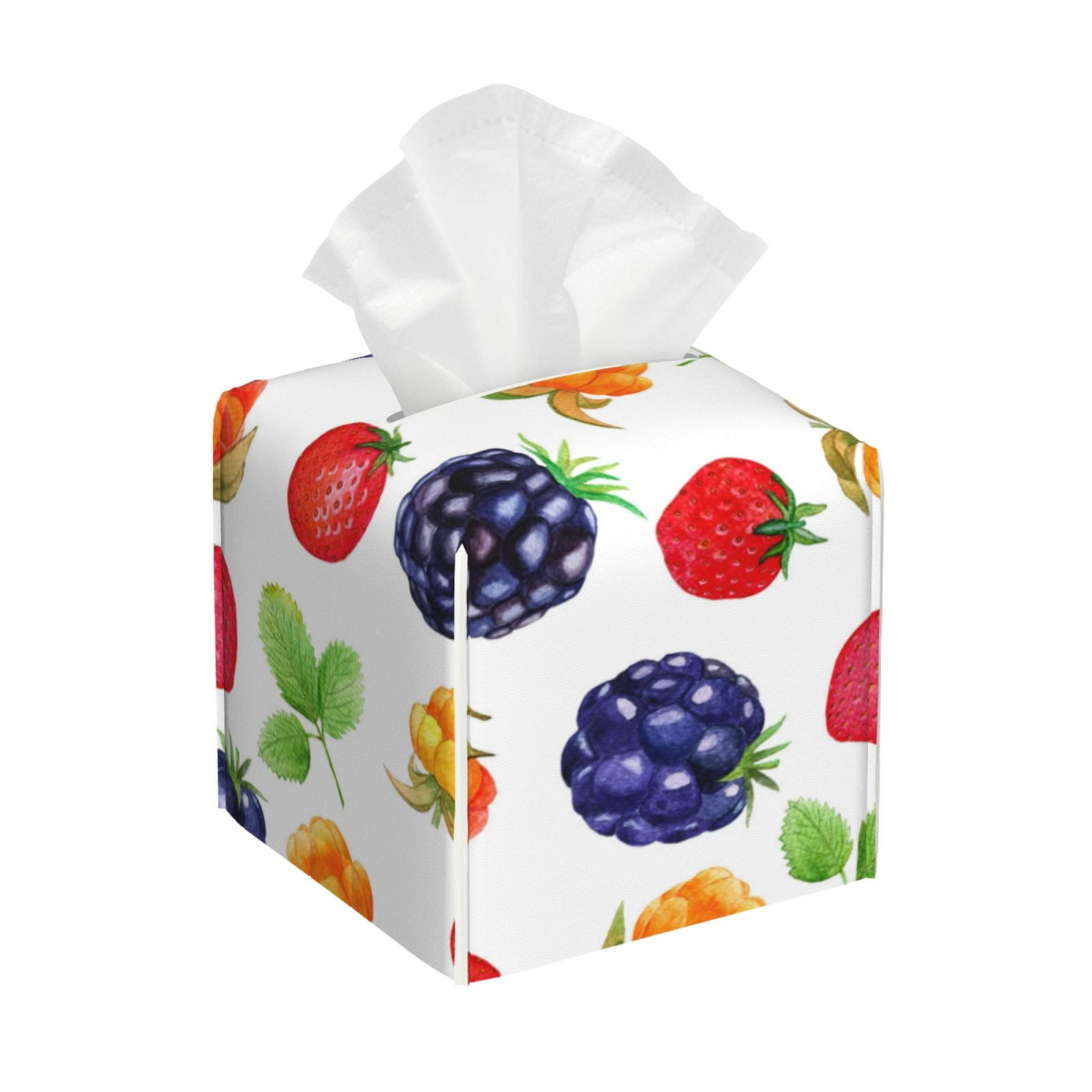 Tissue Box Cover, Strawberry fruit Leather Tissue Box Holder - Tissue ...