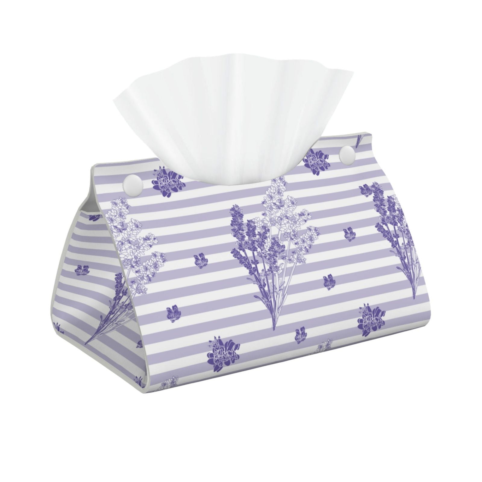 Tissue Box Cover Stripes and Sprigs of Lavender Tissues Boxes Holder ...