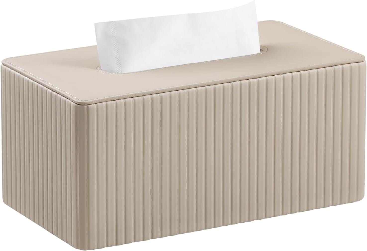 Tissue Box Cover Stylish PU Leather Rectangular Tissue Box Holder with ...
