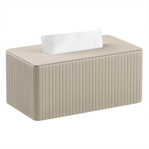 FKSZLL Rectangular Tissue Box Cover PU Leather Tissue Box Holder with ...