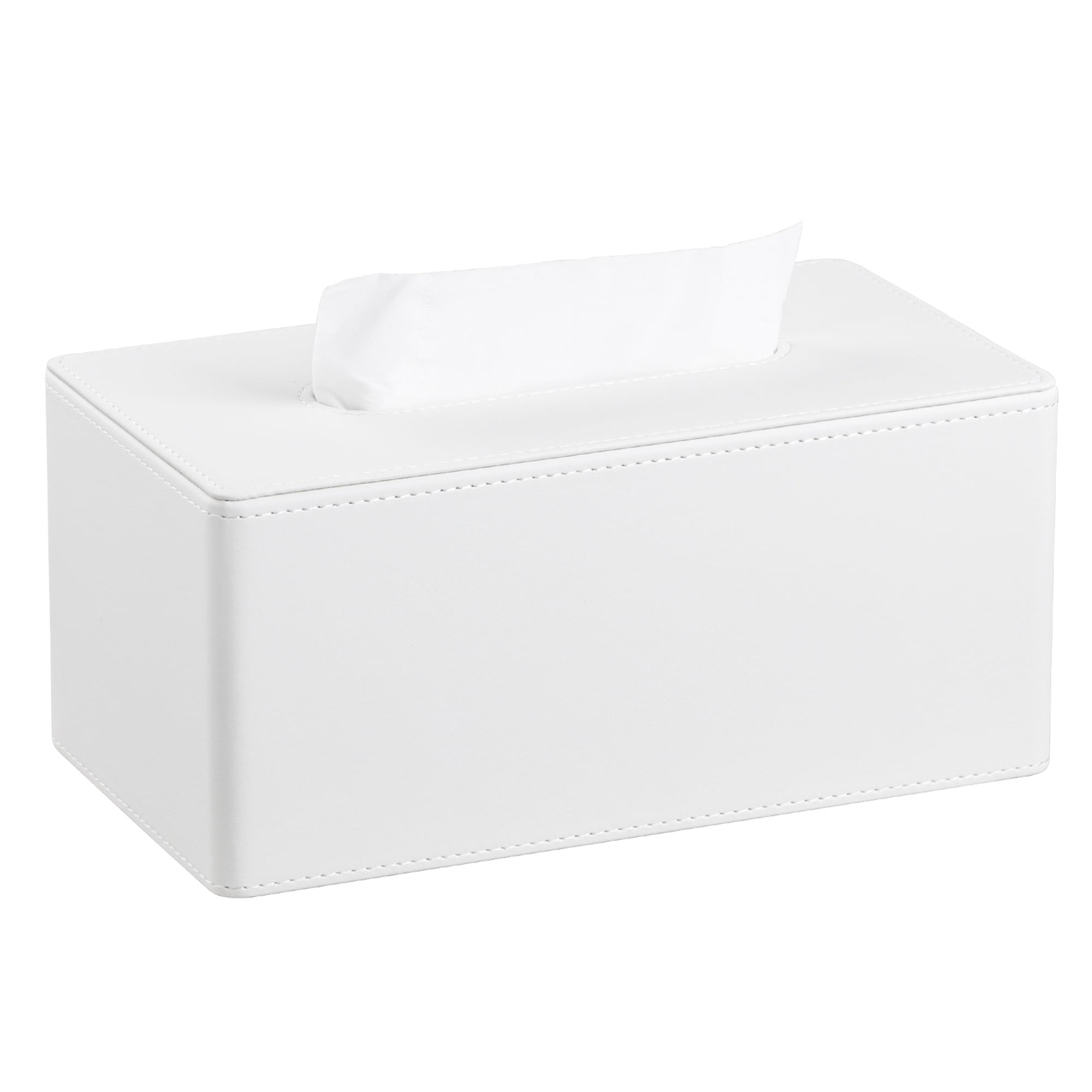 Tissue Box Cover Stylish PU Leather Rectangular Tissue Box Holder with ...