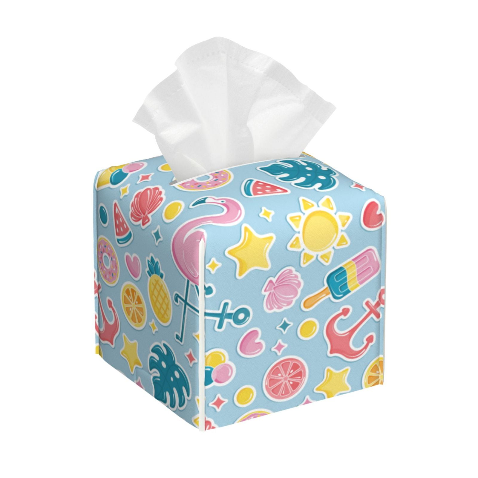 Tissue Box Cover Summer Bird Watermelon Tissues Boxes Holder Organizer ...
