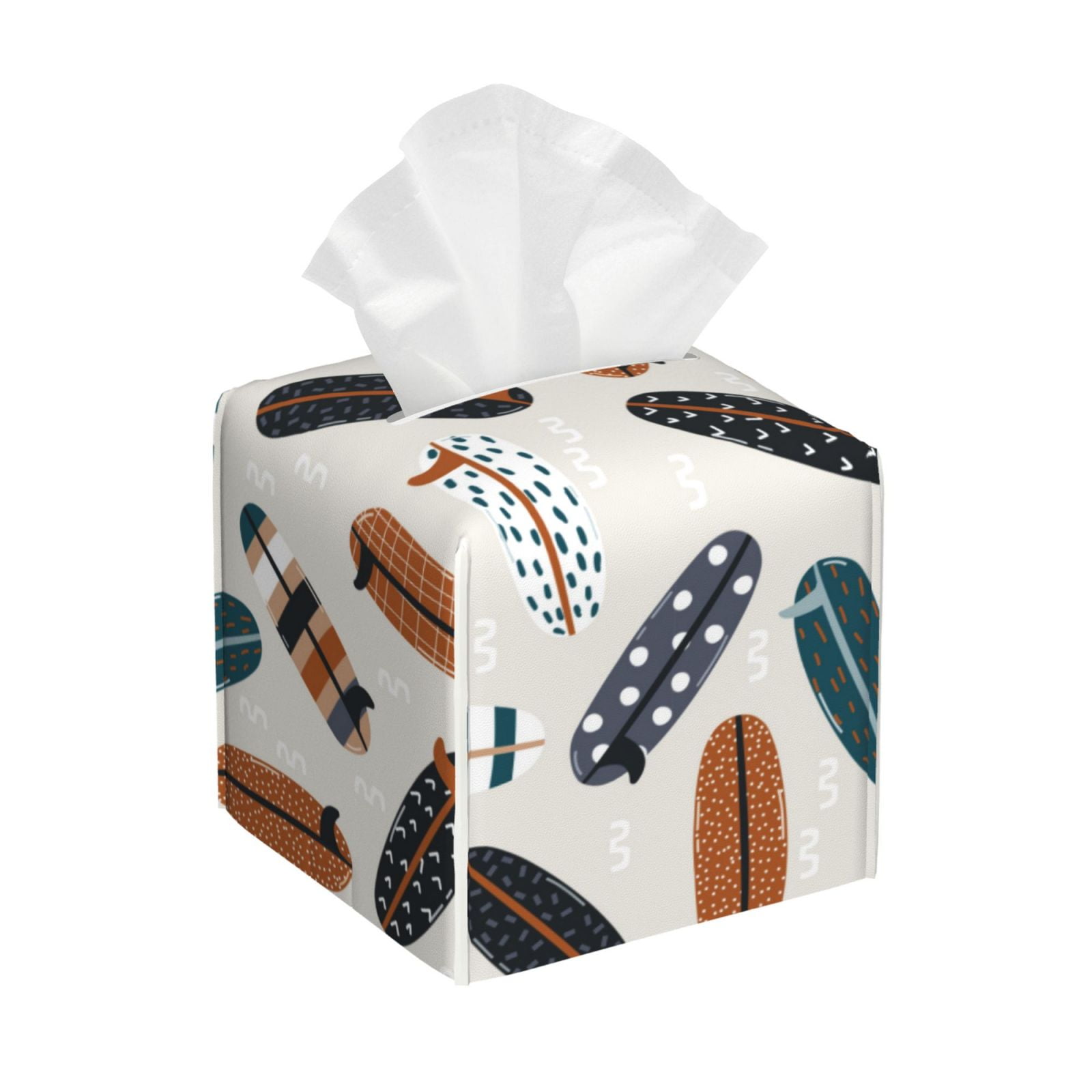 Tissue Box Cover, Summer surf boards Leather Tissue Box Holder - Tissue ...