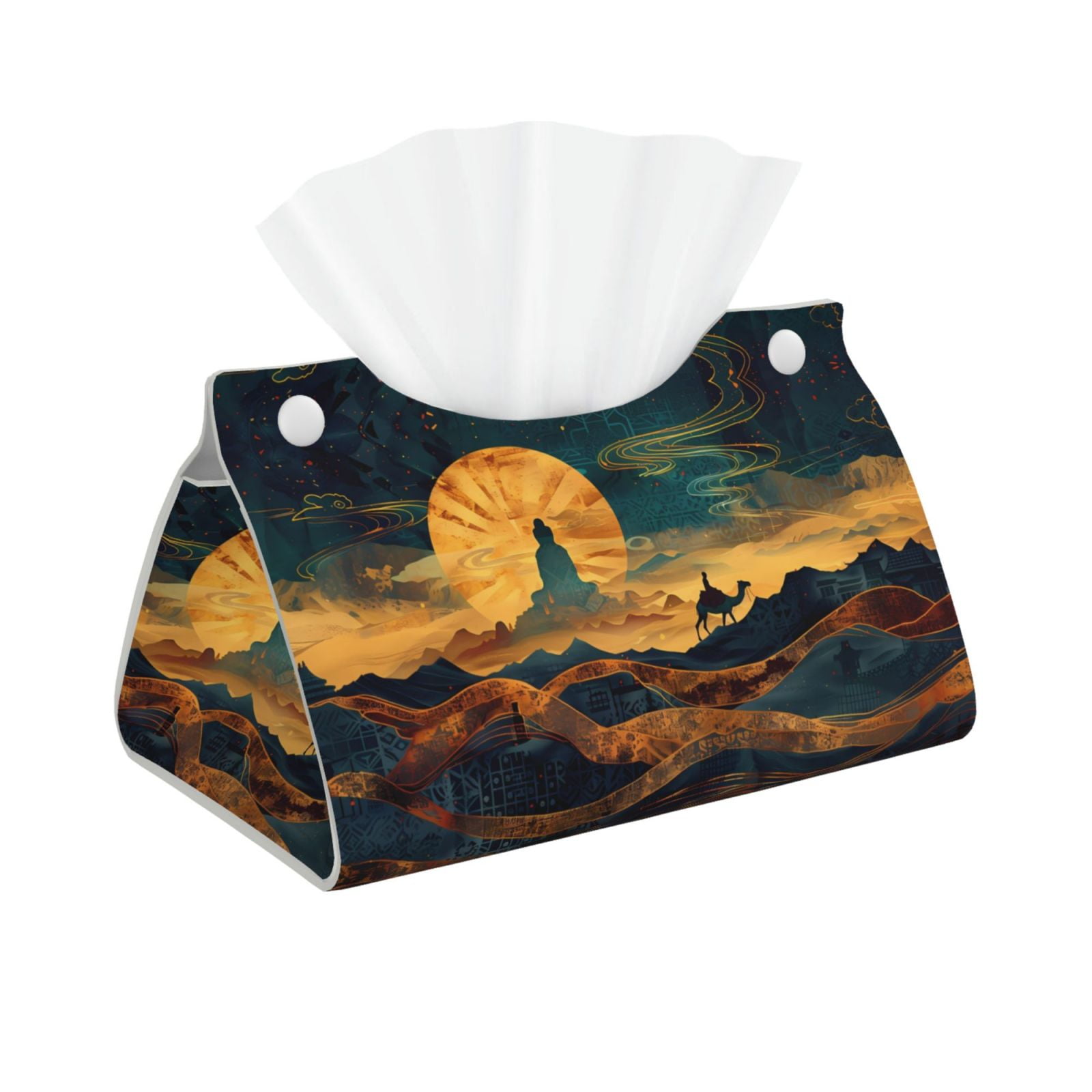 Tissue Box Cover Sunset Desert Journey Tissues Boxes Holder Organizer ...