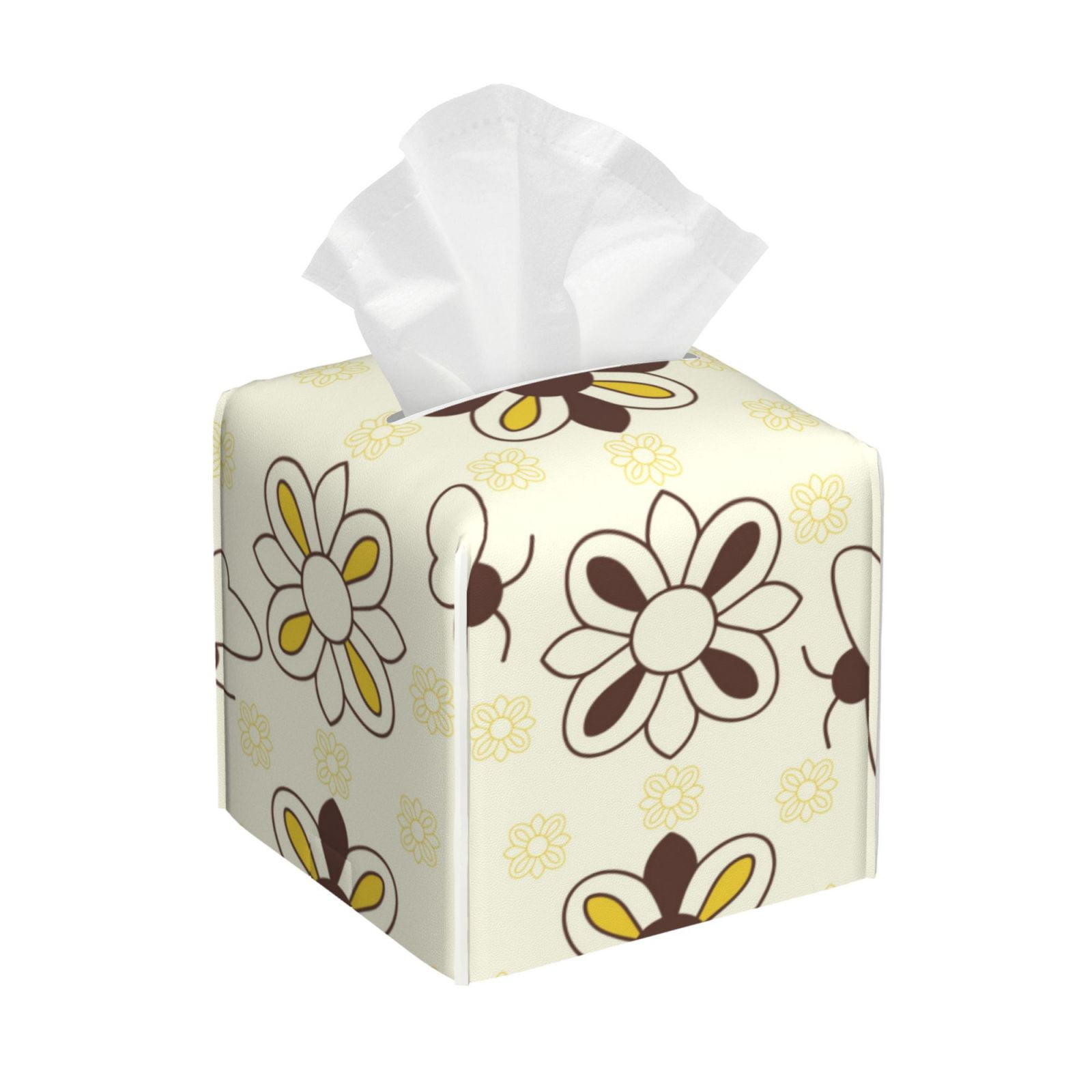 Tissue Box Cover, Sweet Bee Leather Tissue Box Holder - Tissue Case ...