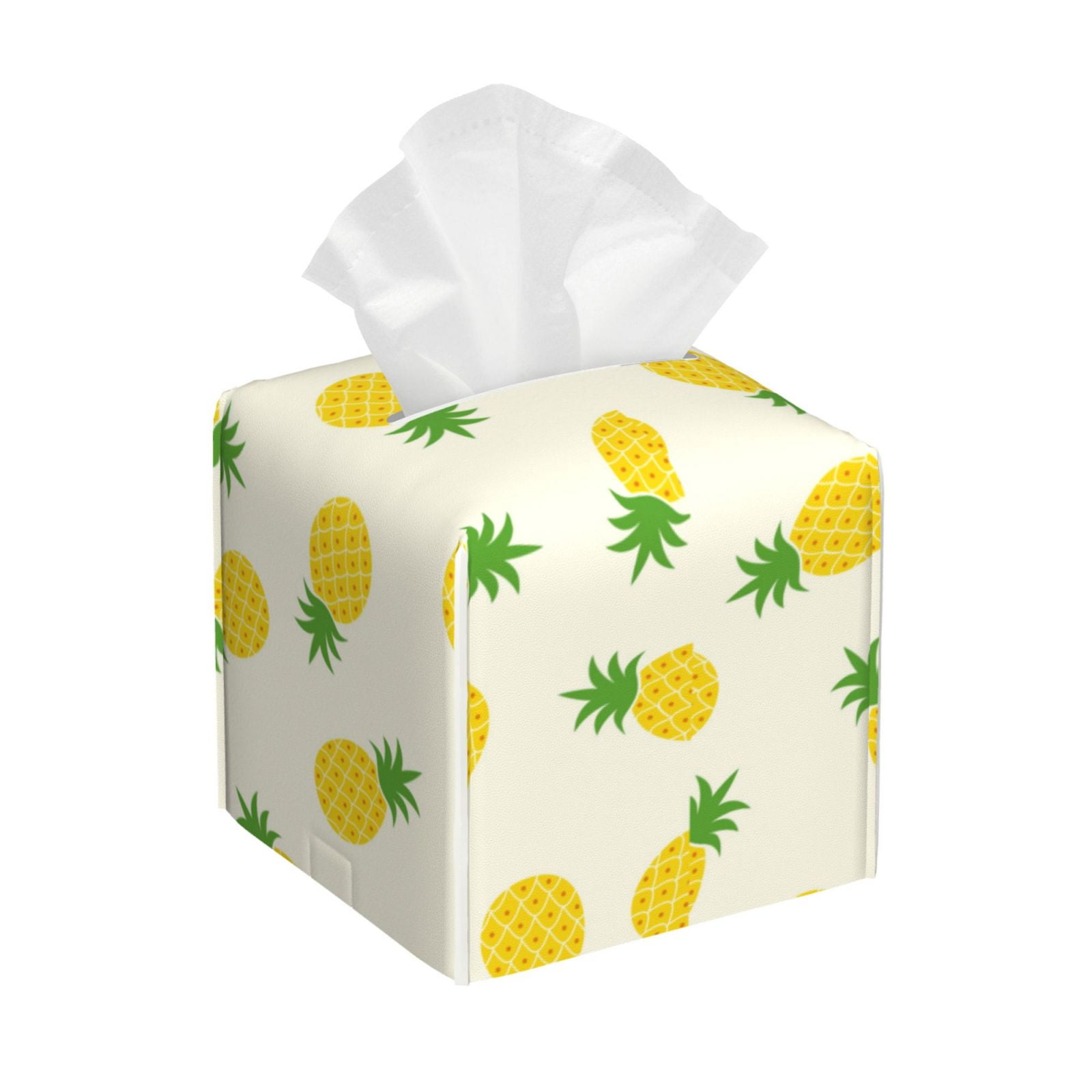 Tissue Box Cover, Sweet Pineapple Leather Tissue Box Holder - Tissue ...