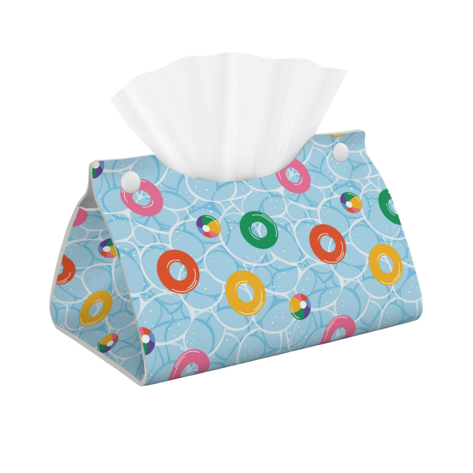 Tissue Box Cover, Swim Rings Floating Leather Rectangular Tissue Holder ...