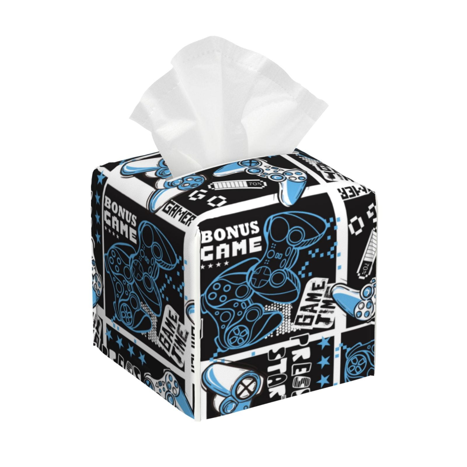 Tissue Box Cover, Technological Lines Game Handle Leather Tissue Box ...