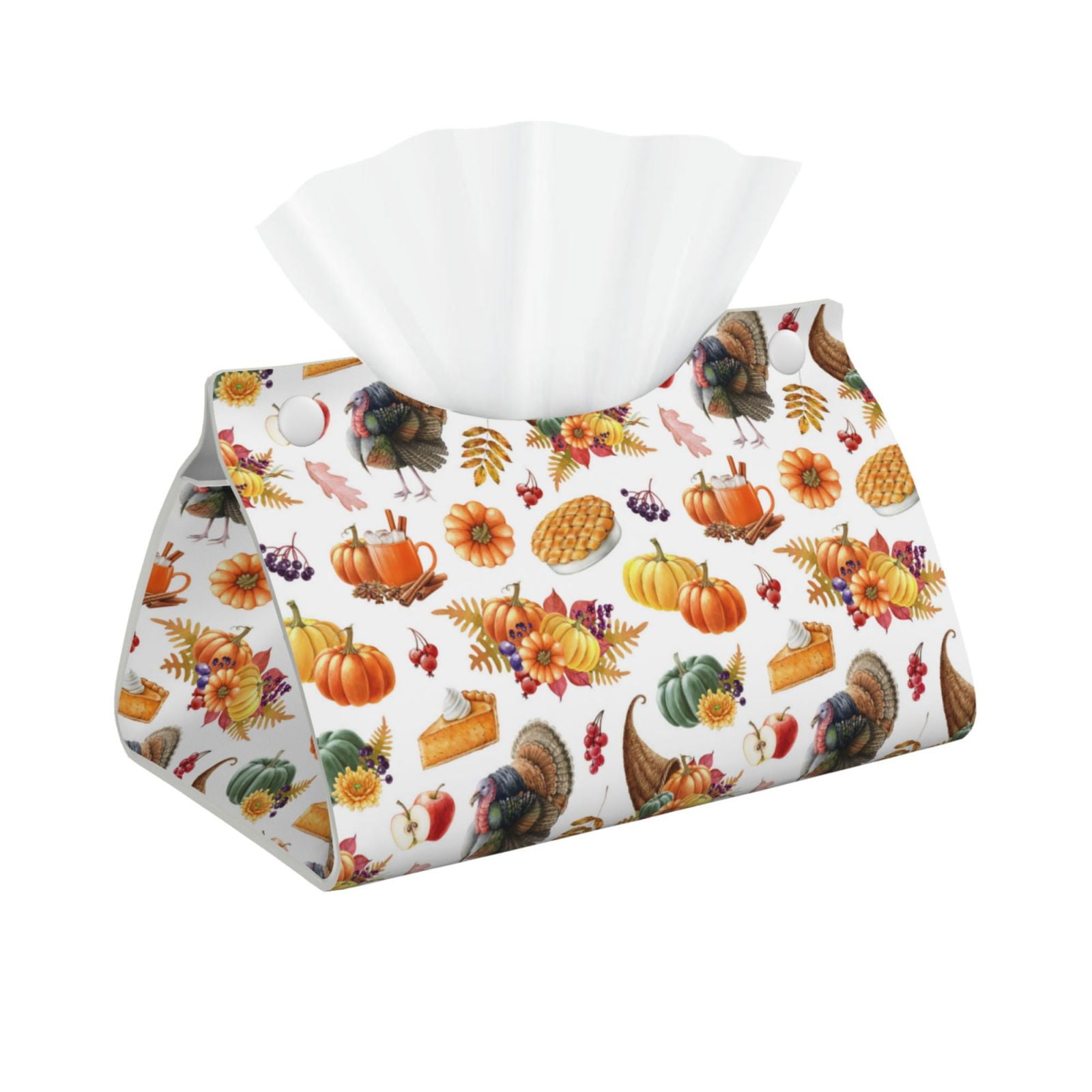 Tissue Box Cover, Thanksgiving Turkeys 1 Rectangular Leather Tissue ...