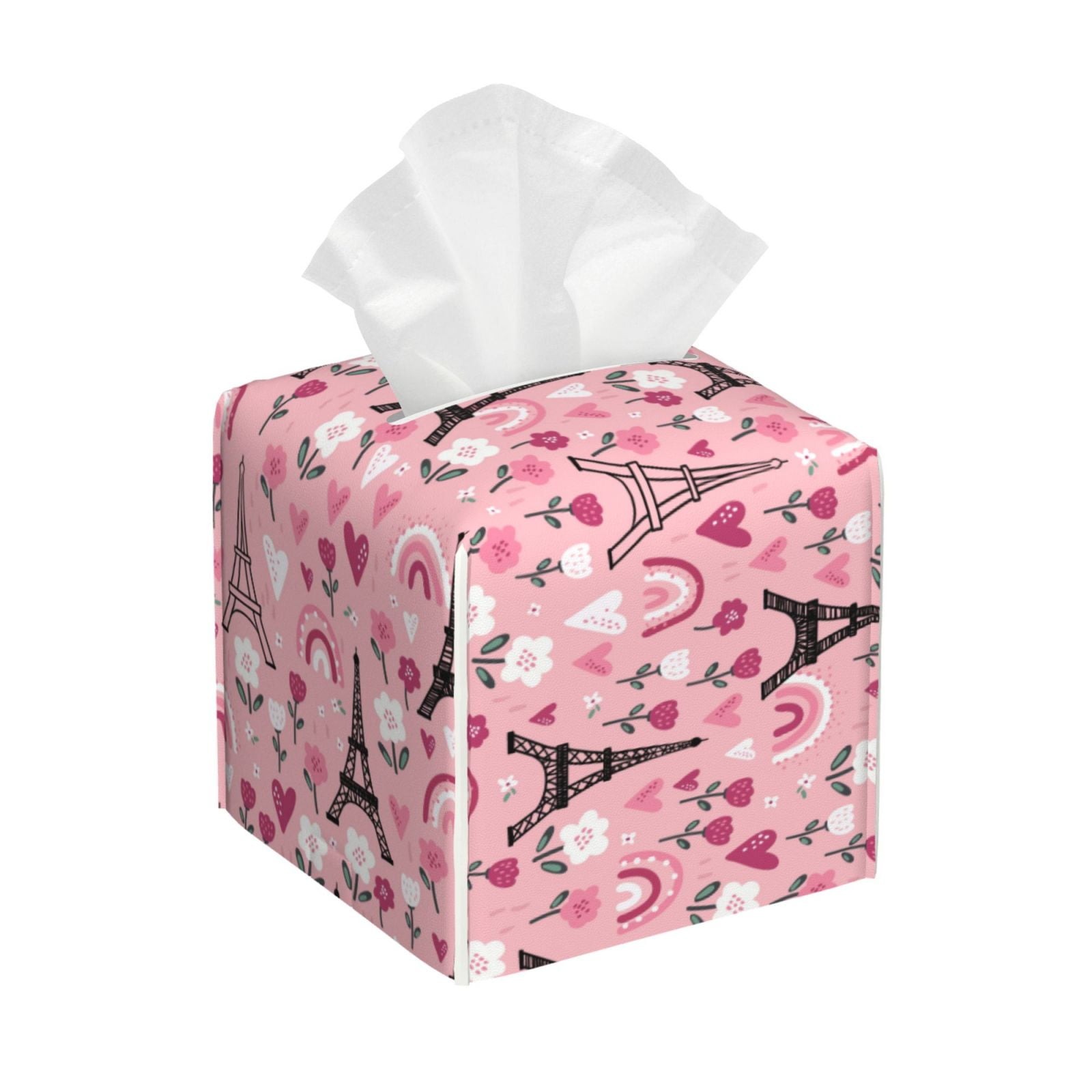 Tissue Box Cover Tower flower Tissues Boxes Holder Organizer, Leather ...
