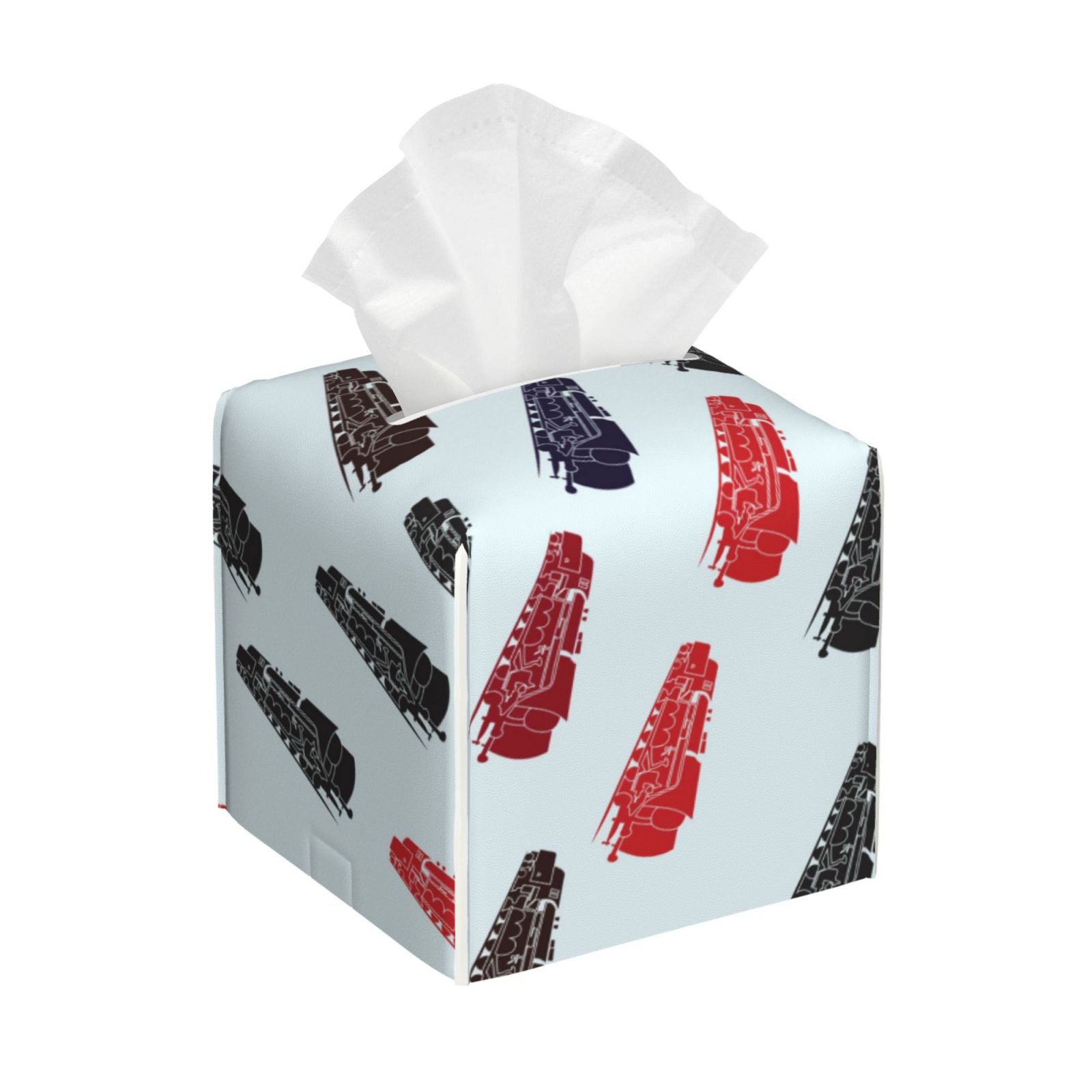 Tissue Box Cover, Trains Pattern color -Modern Square Leather Tissue ...