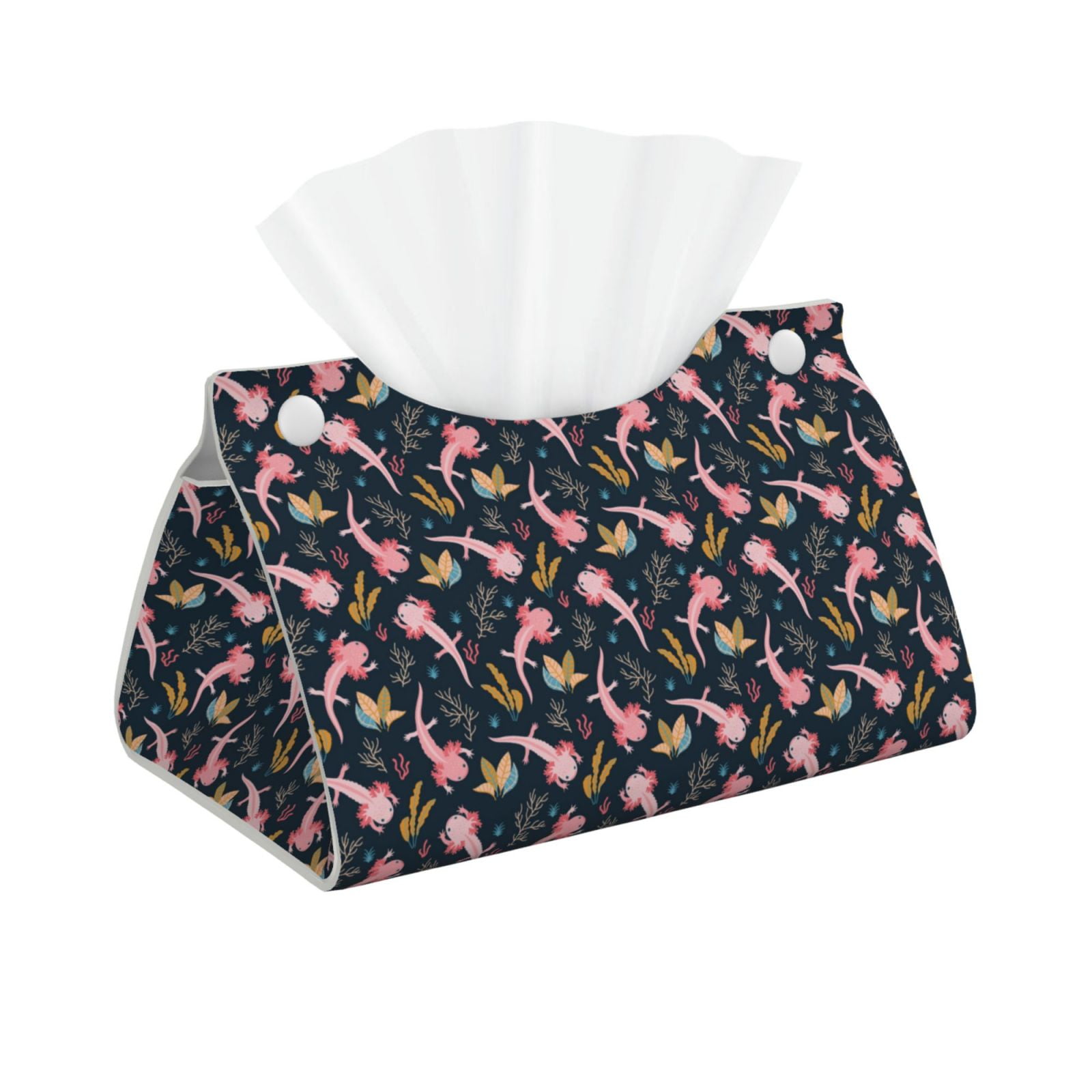 Tissue Box Cover, Trendy cute pink Axolotl Leather Rectangular Tissue ...
