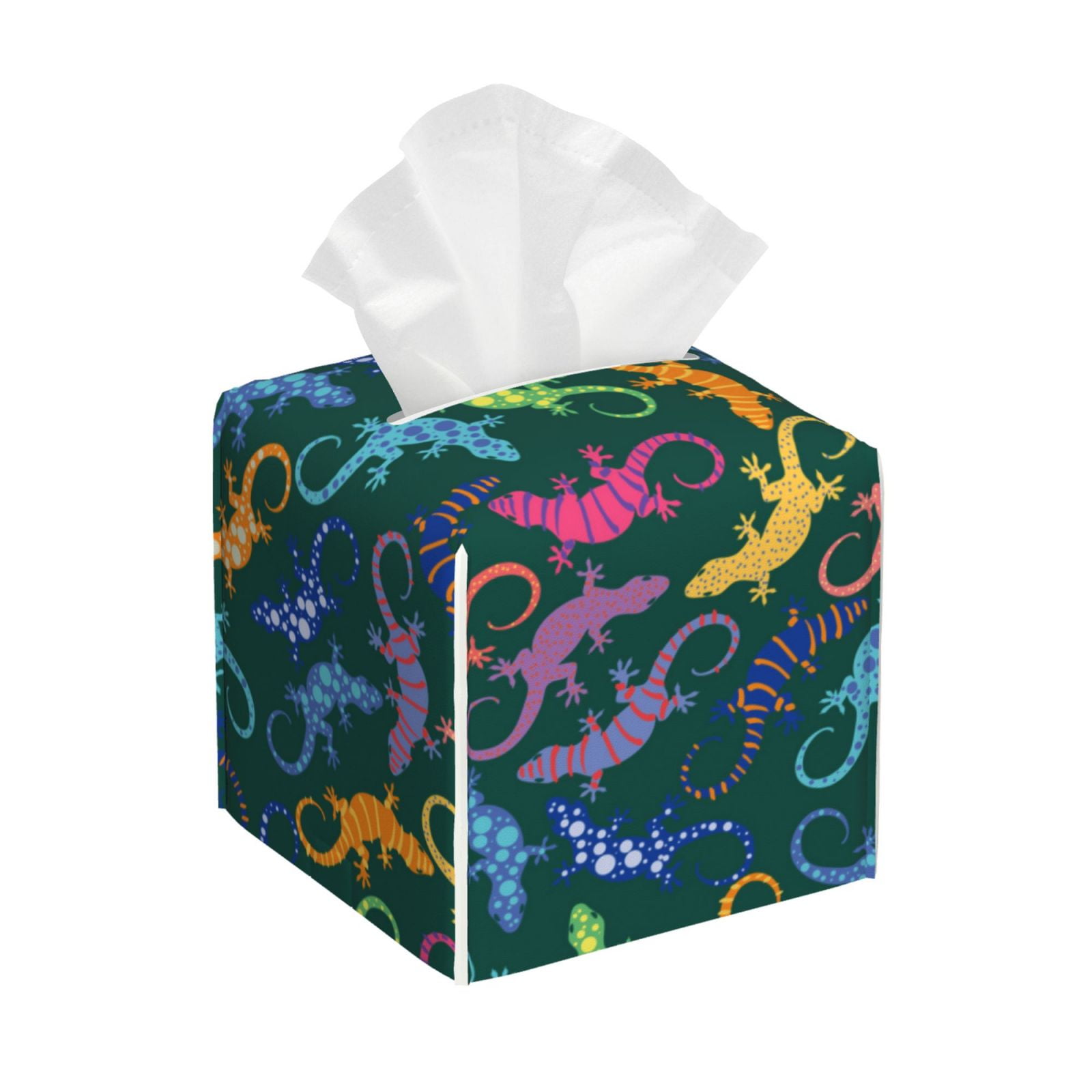 Tissue Box Cover Tropical Lizard Gecko Colorful Tissues Boxes Holder ...