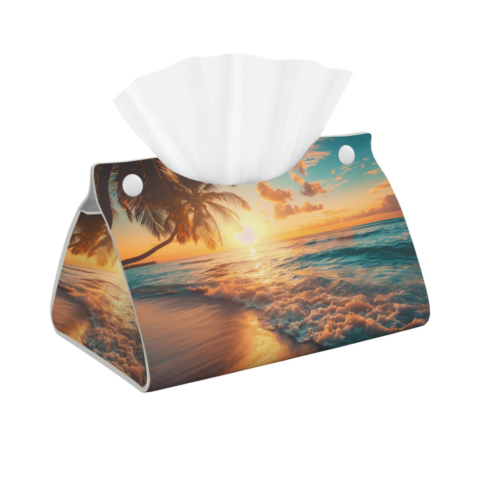 Tissue Box Cover Tropical Sunset Beach Scene Tissues Boxes Holder ...