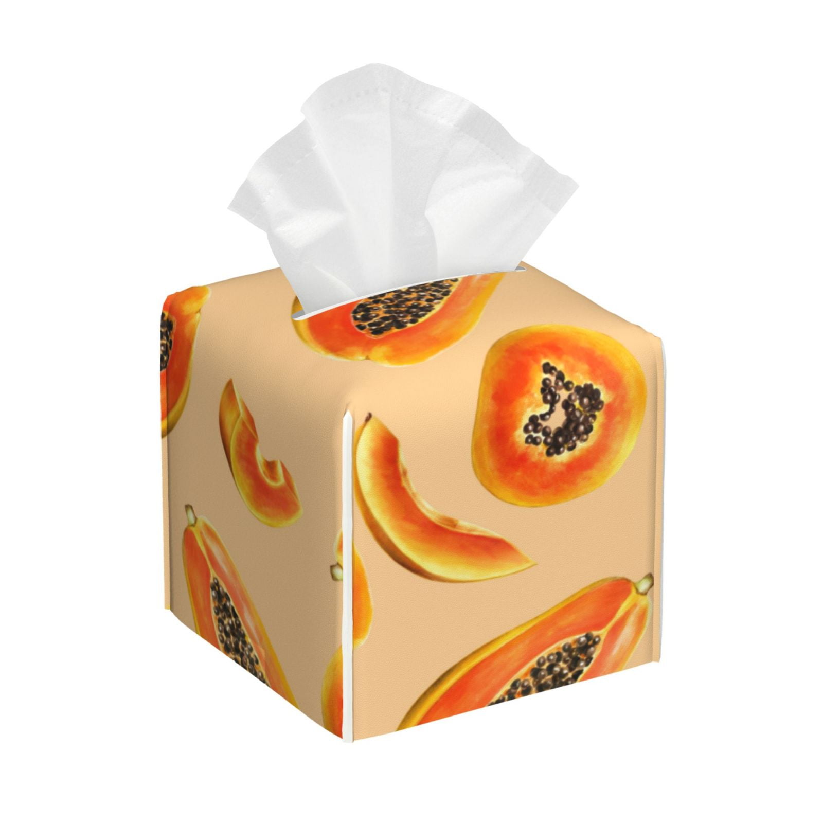 Tissue Box Cover Tropical fruit Papaya Tissues Boxes Holder Organizer ...