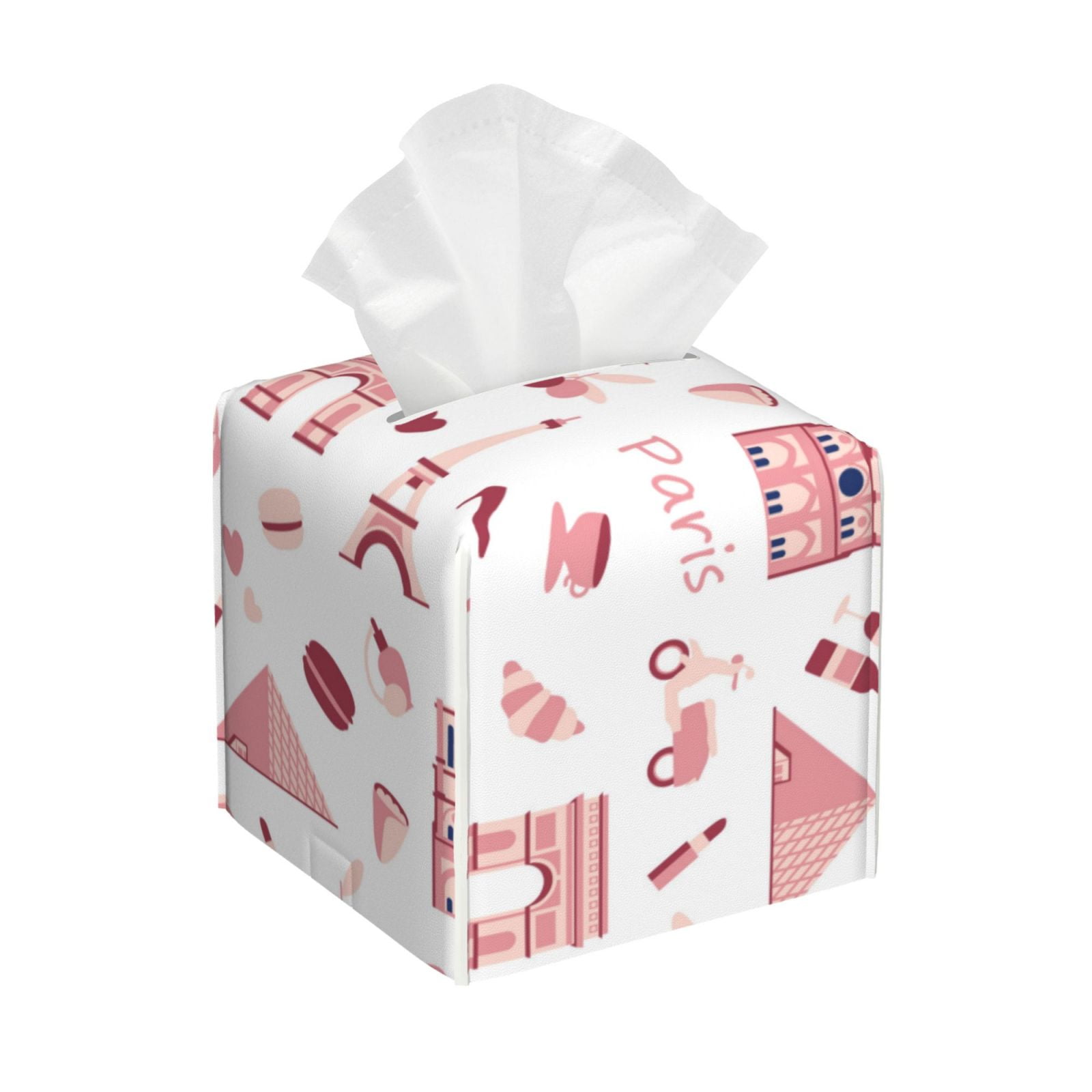 Tissue Box Cover, Urban Eiffel Tower Leather Tissue Box Holder - Tissue ...