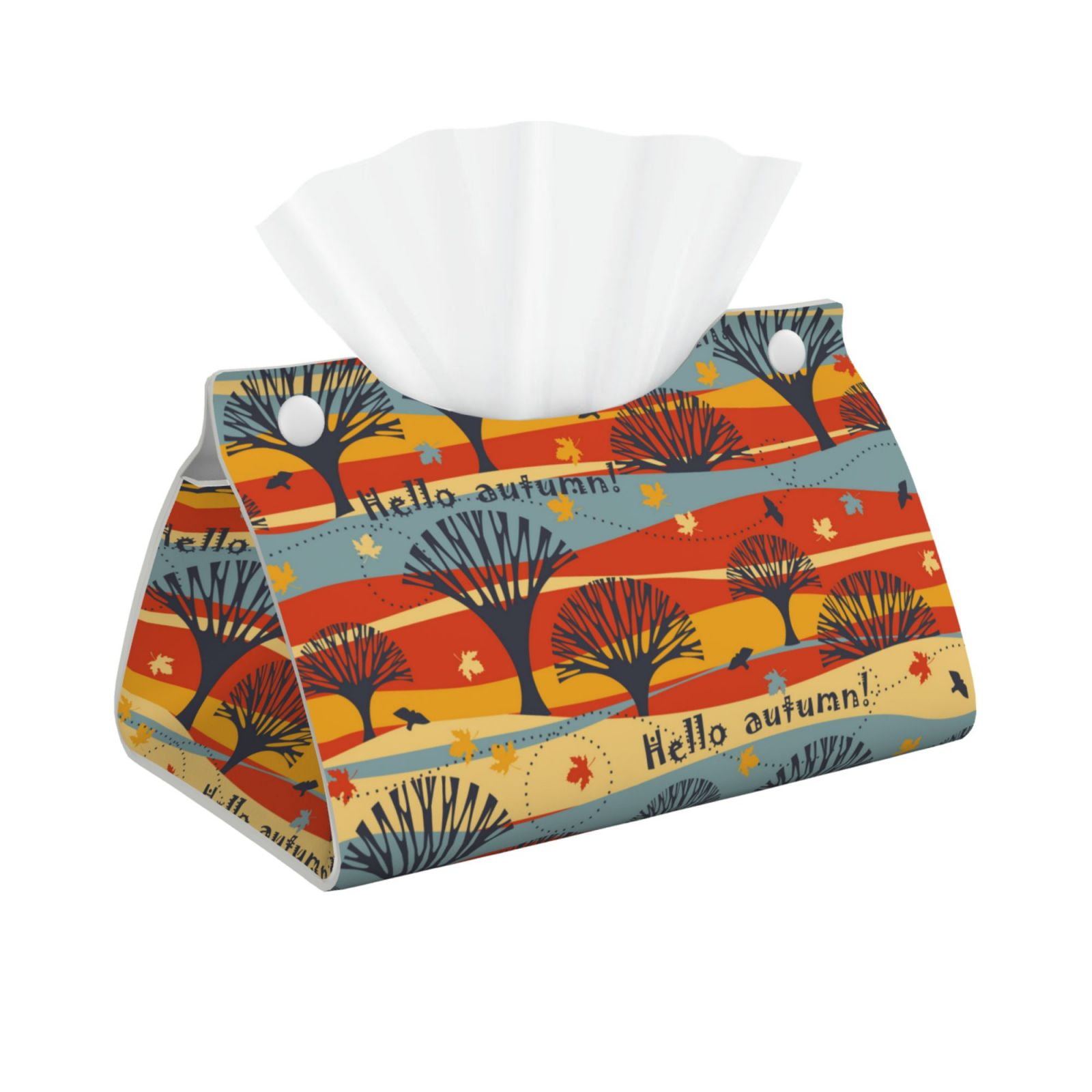 Tissue Box Cover Vibrant Autumn Forest Hues Tissues Boxes Holder ...