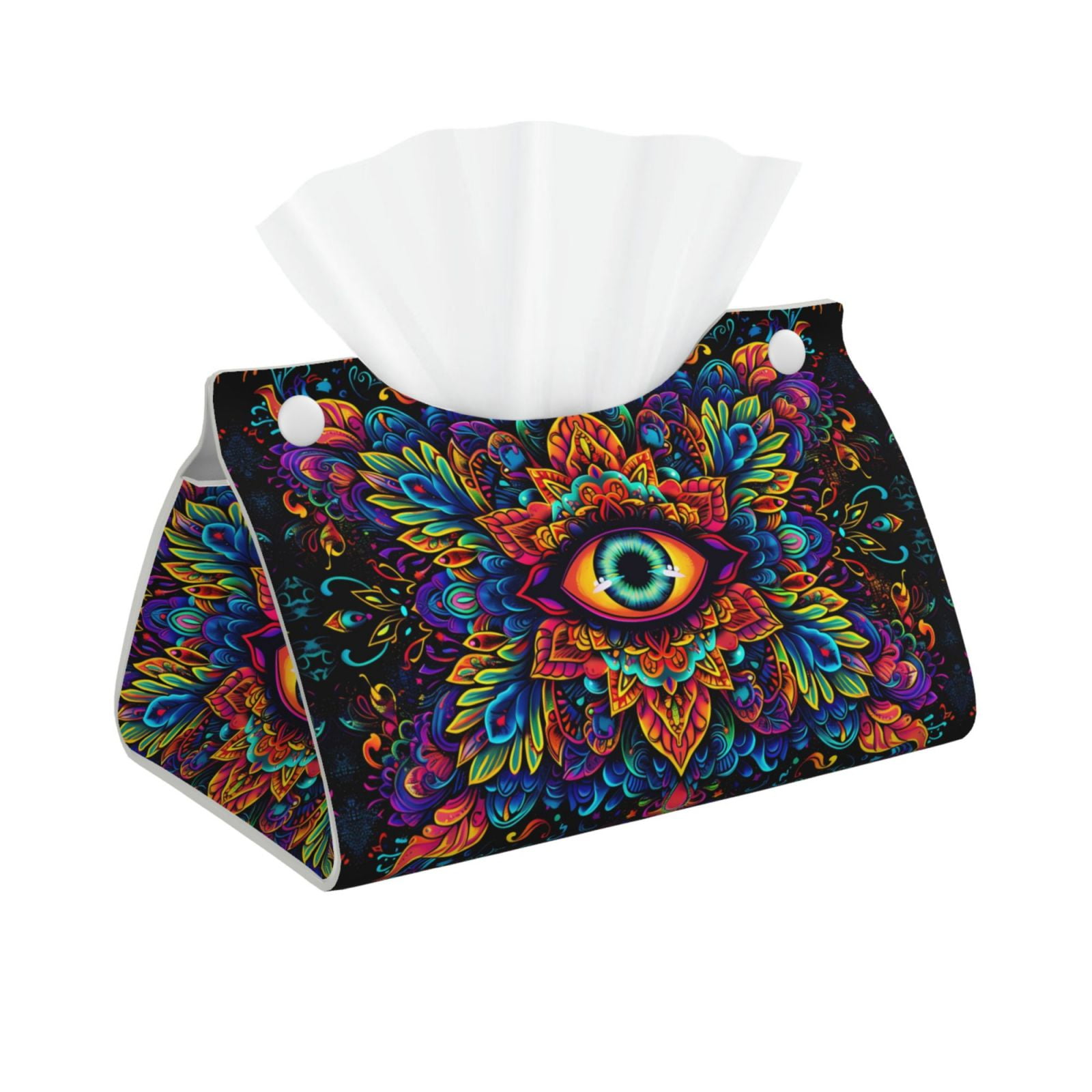 Tissue Box Cover, Vibrant Psychedelic Eye Rectangular Leather Tissue ...