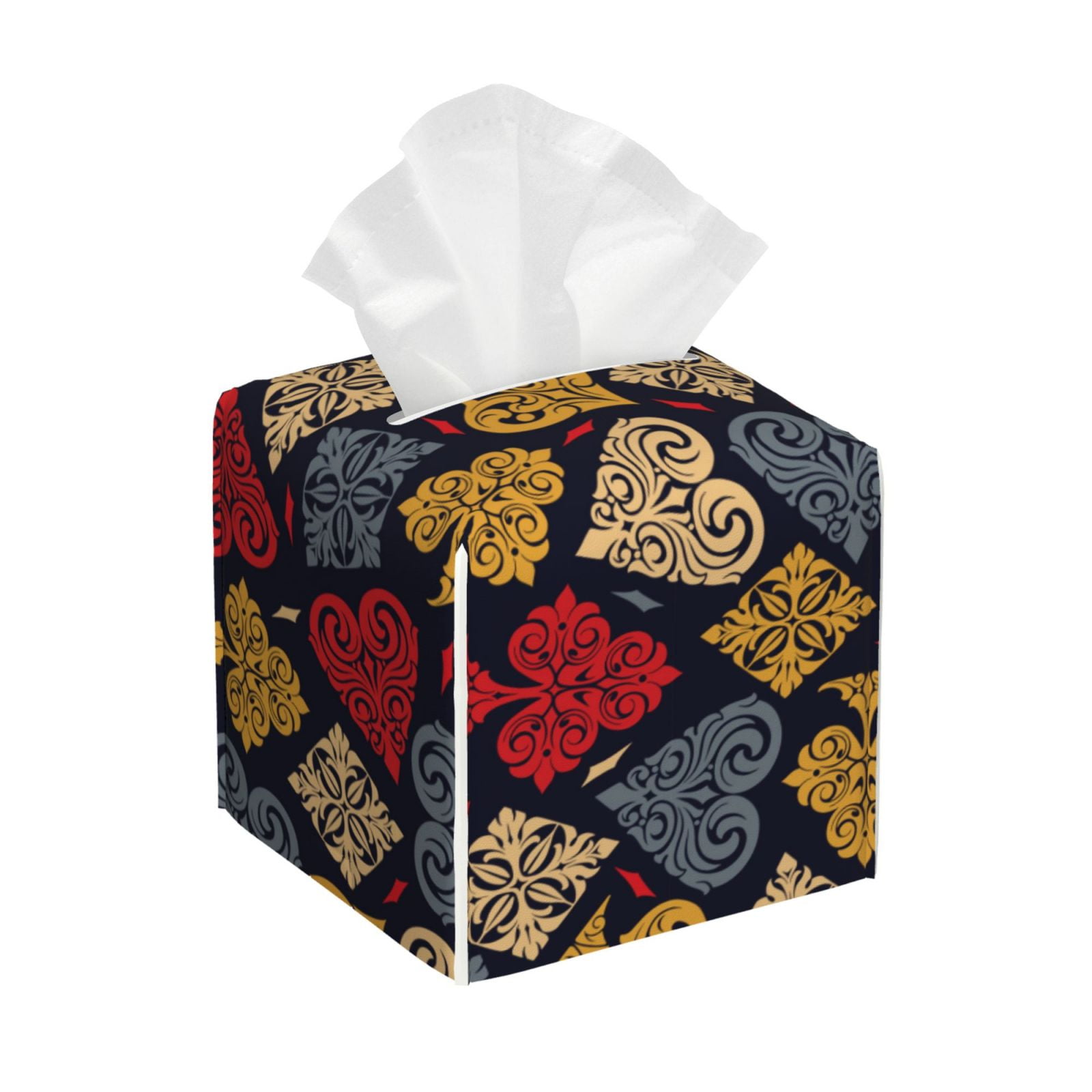 Tissue Box Cover - Vintage Card Modern Square Leather Tissue Box Holder ...