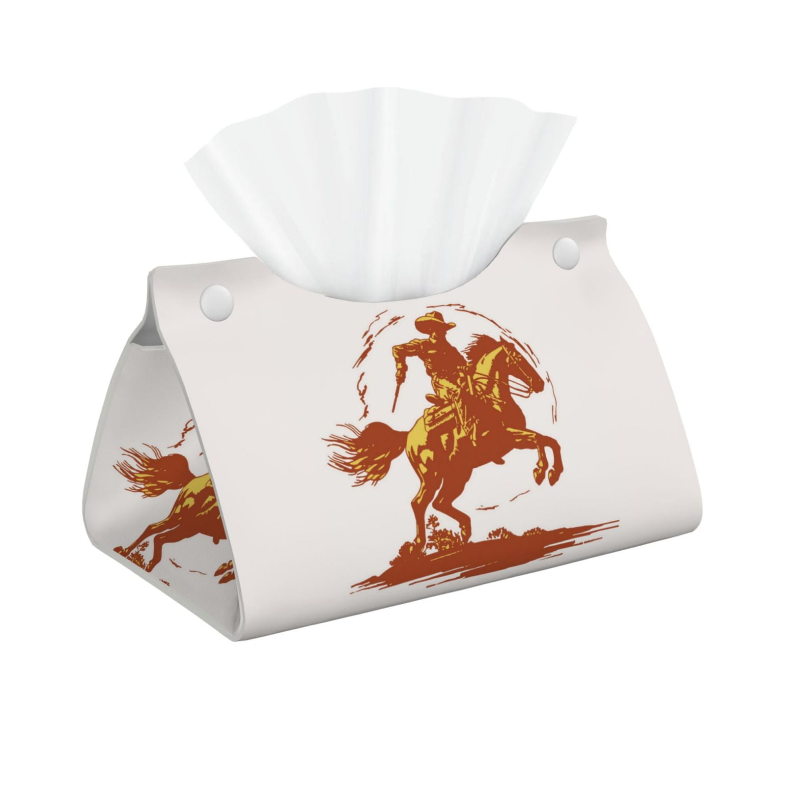 Tissue Box Cover Vintage Cowboy On A Bronco Horse Tissues Boxes Holder ...