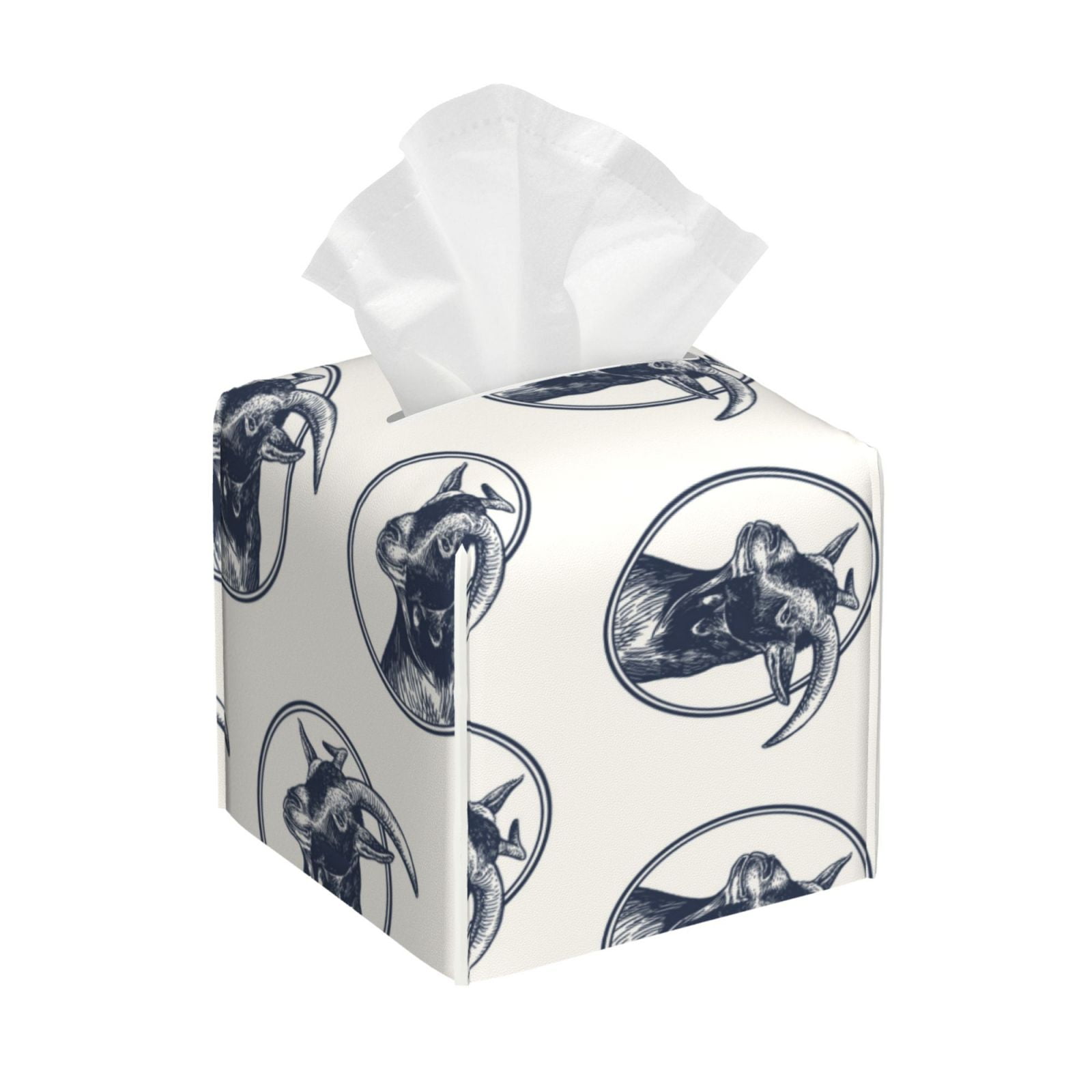 Tissue Box Cover Vintage Goat cute print Tissues Boxes Holder Organizer ...