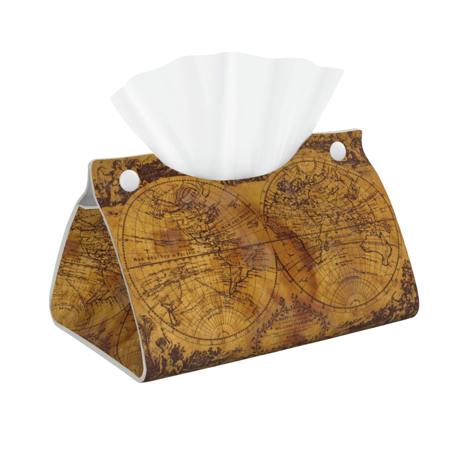 Tissue Box Cover Vintage Map Tissues Boxes Holder Organizer for ...