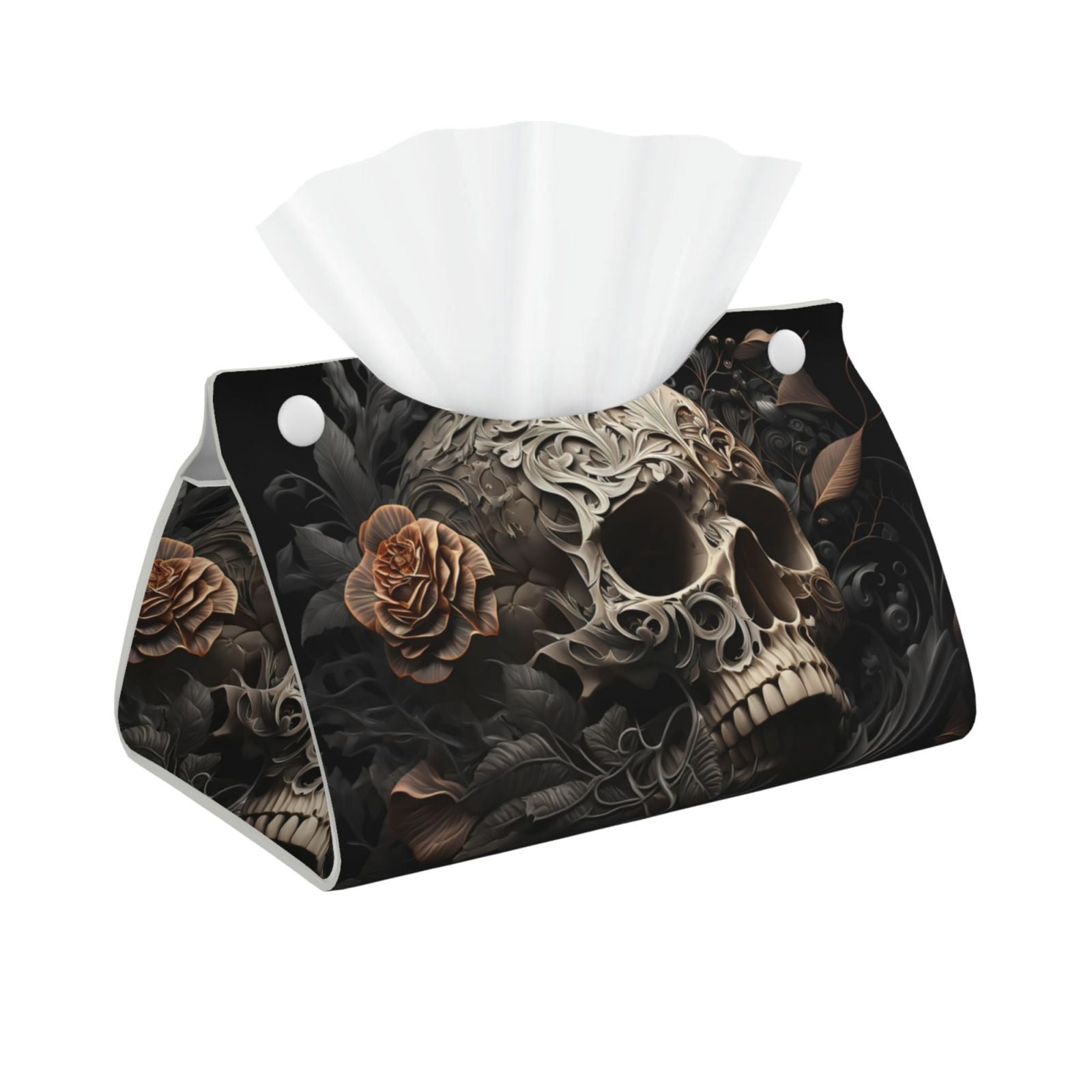Tissue Box Cover Vintage Pattern Flower Skull Tissues Boxes Holder ...
