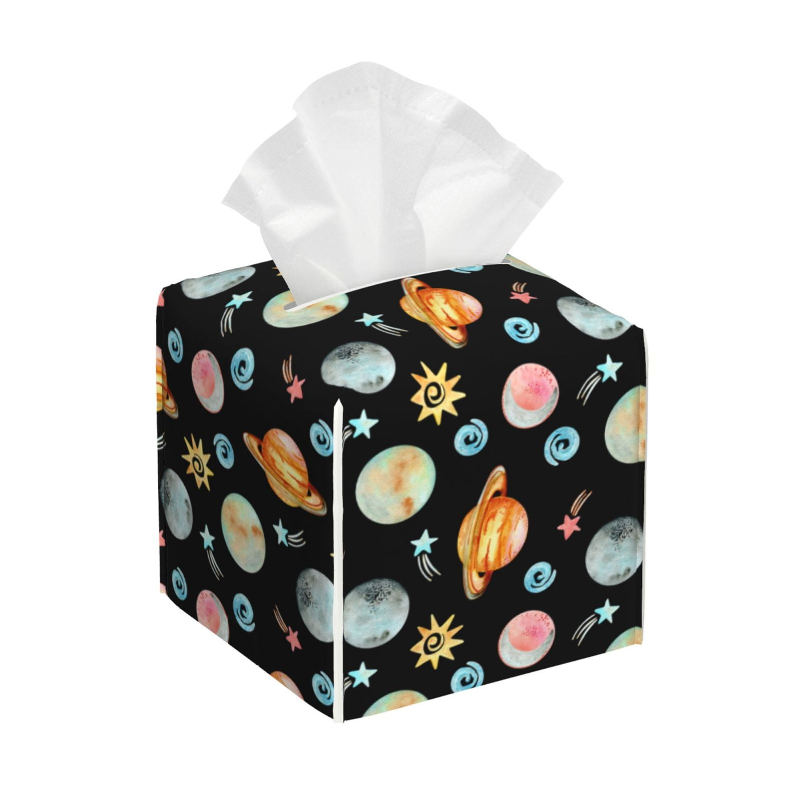 Tissue Box Cover Watercolor Space Planets Tissues Boxes Holder ...